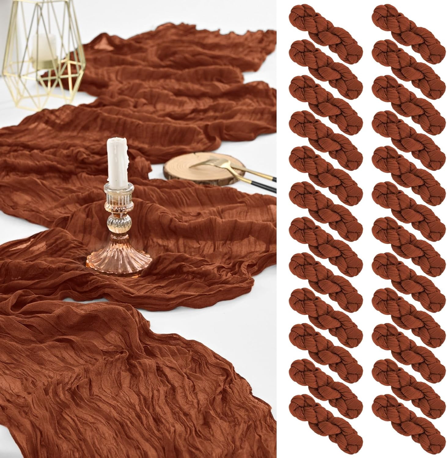 Terracotta Cheesecloth Table Runner 10FT Gauze Boho Long Table Runner ...