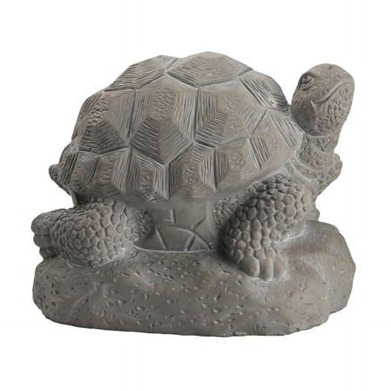 Terracotta Hollow Turtle Figurine Facing Upright on Base Washed, Dark ...