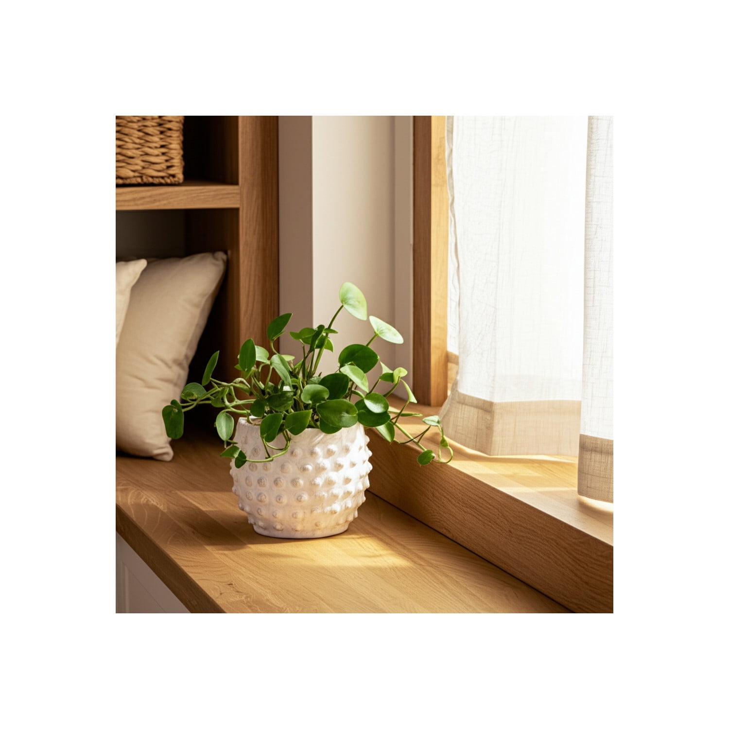 Terracotta Planter Pot - Round Textured Ceramic Pot - White Pottery ...