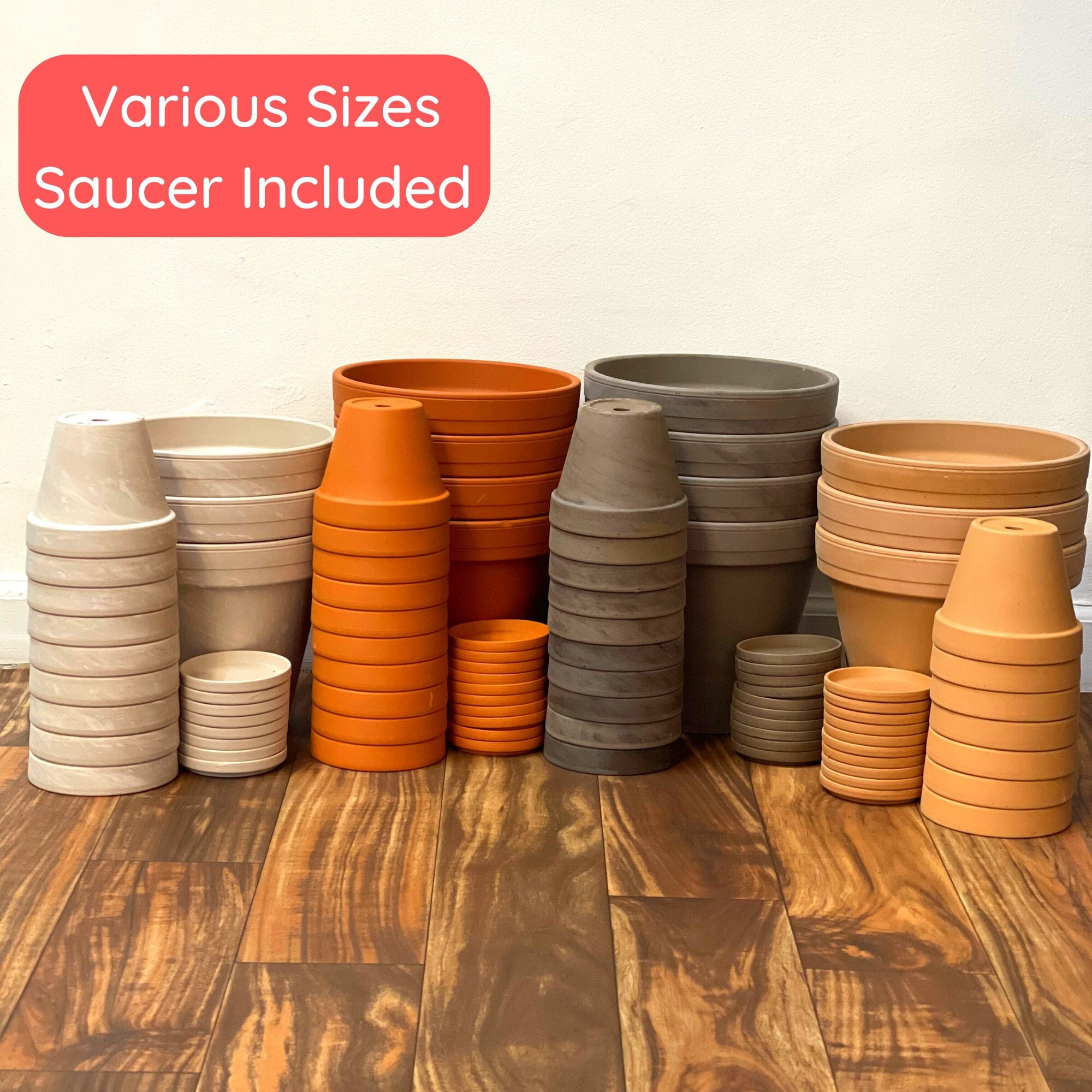 Terracotta Pot with Saucer and Drainage | Terracotta Planter | Planter ...