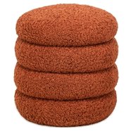 5-in-1 Nesting Square Upholstered Ottoman Cube Chair, Stackable Stools ...