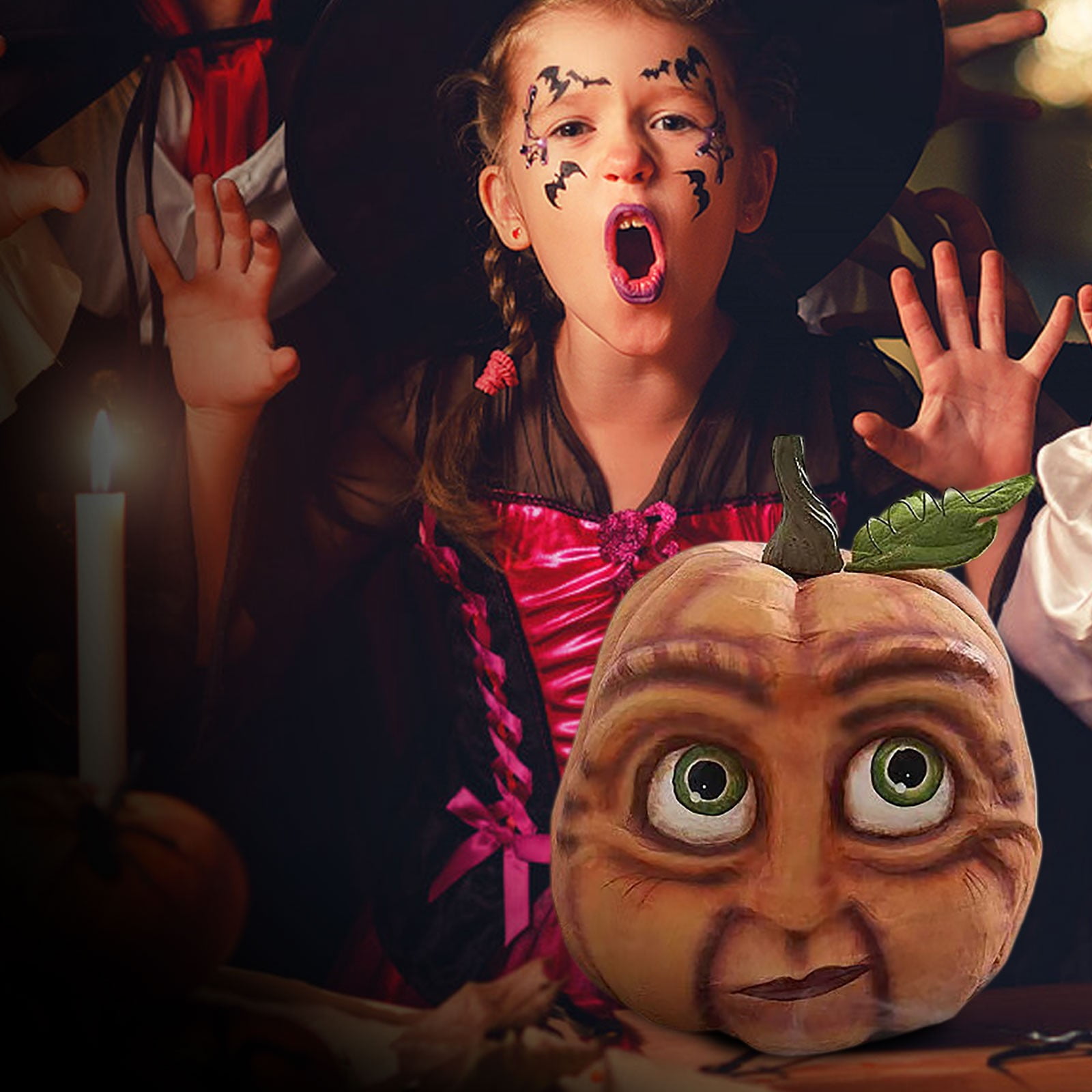 Terracotta Pumpkin, (7.87Inch)Halloween Horror Decoration Set - Horror ...