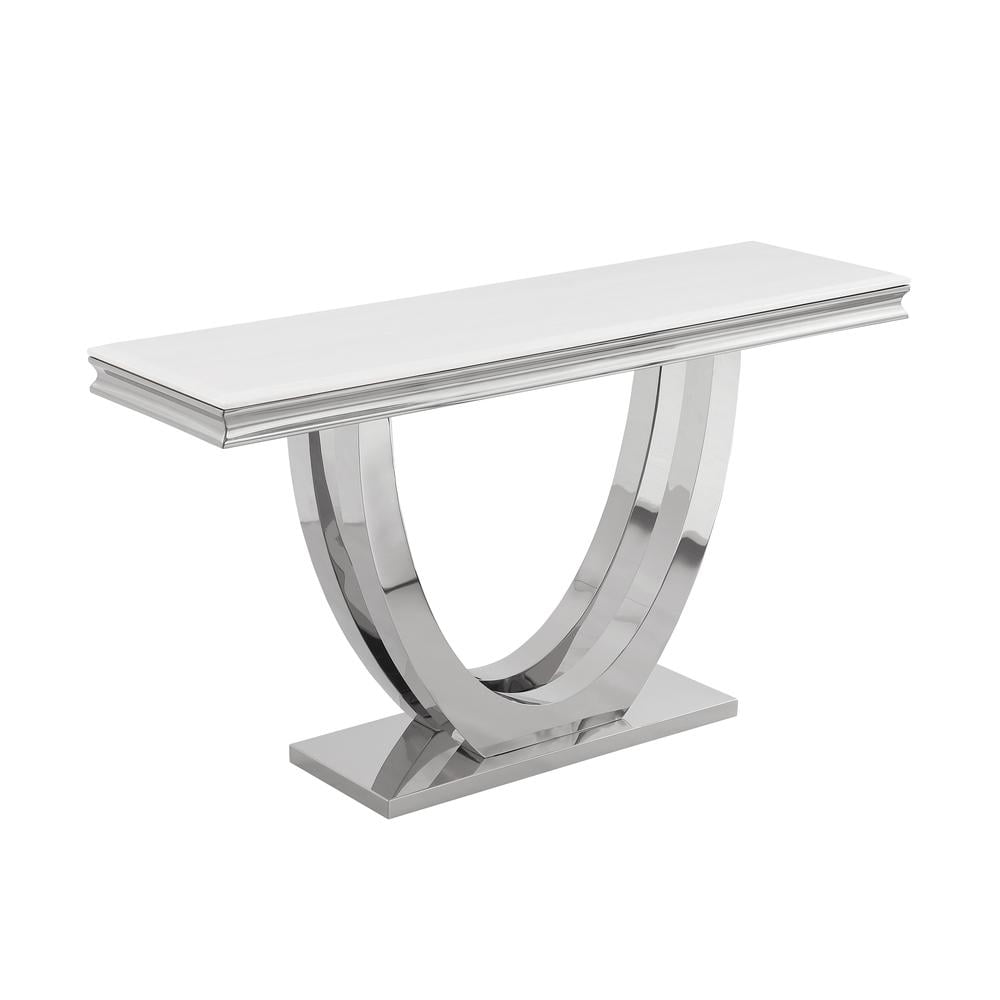 Terracotta Silver Rectangle Faux Marble Console Table - Walmart.com
