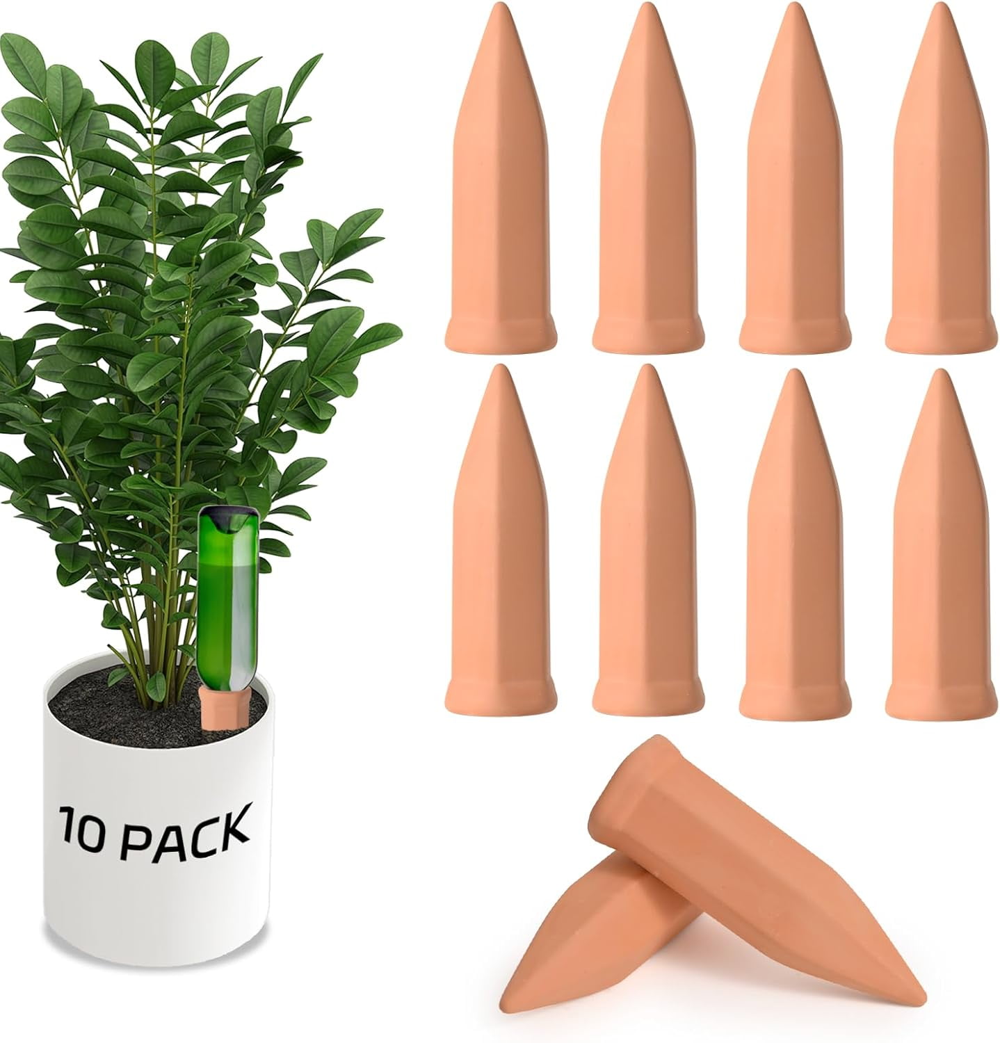 Terracotta Watering Stakes10 Pack Automatic Plants Watering Devices ...