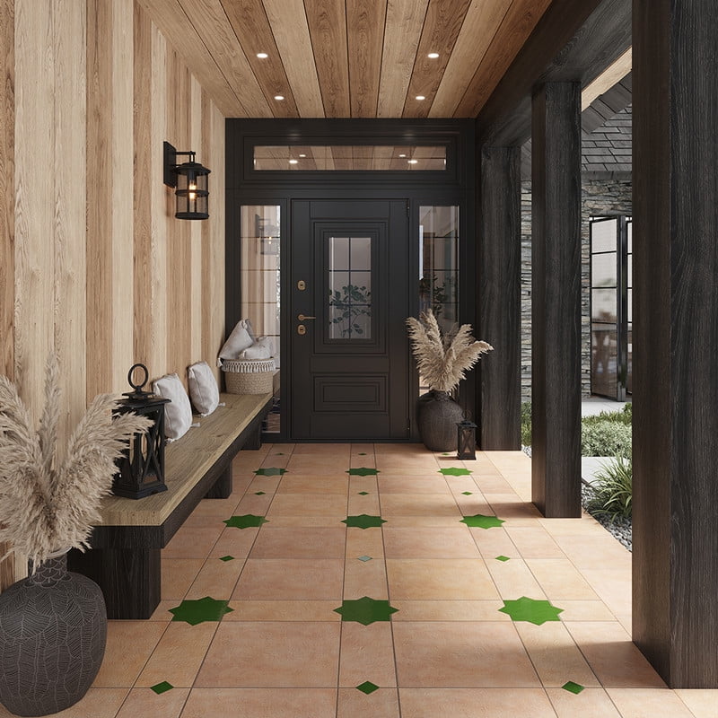 Terralis 2 x 2 in. Glossy Deep Forest Green Porcelain Square Wall and ...