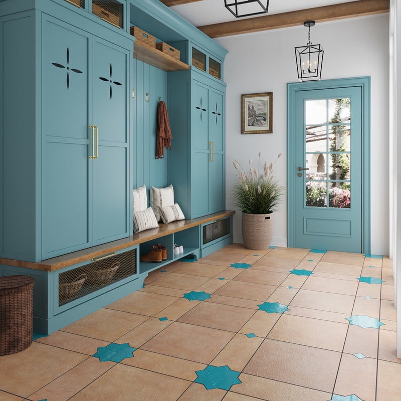 Terralis 2 x 2 in. Glossy Turquoise Blue Porcelain Square Wall and ...