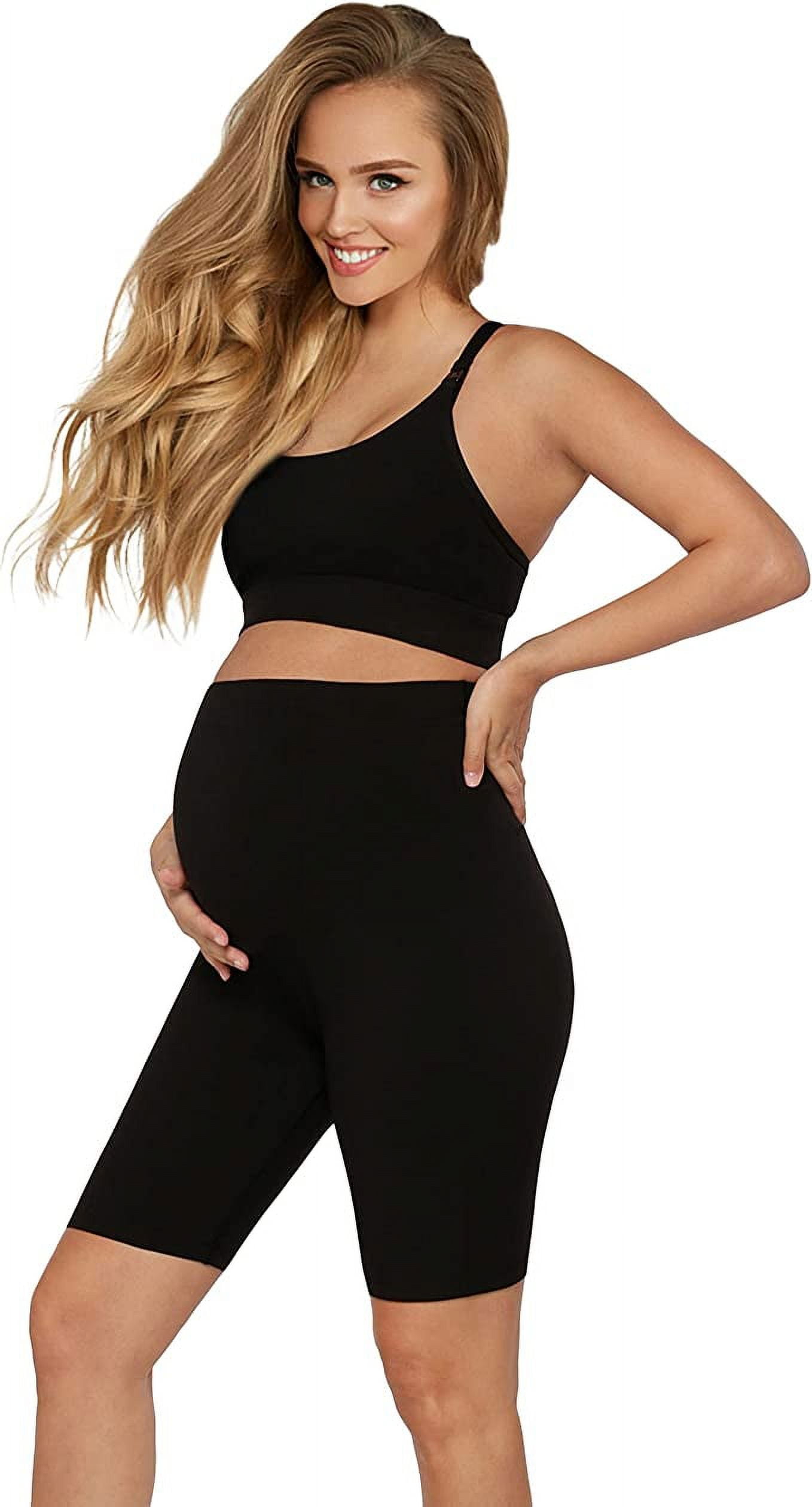 Terramed Maternity Biker Shorts, Supportive Spandex, Stretchy for Yoga ...