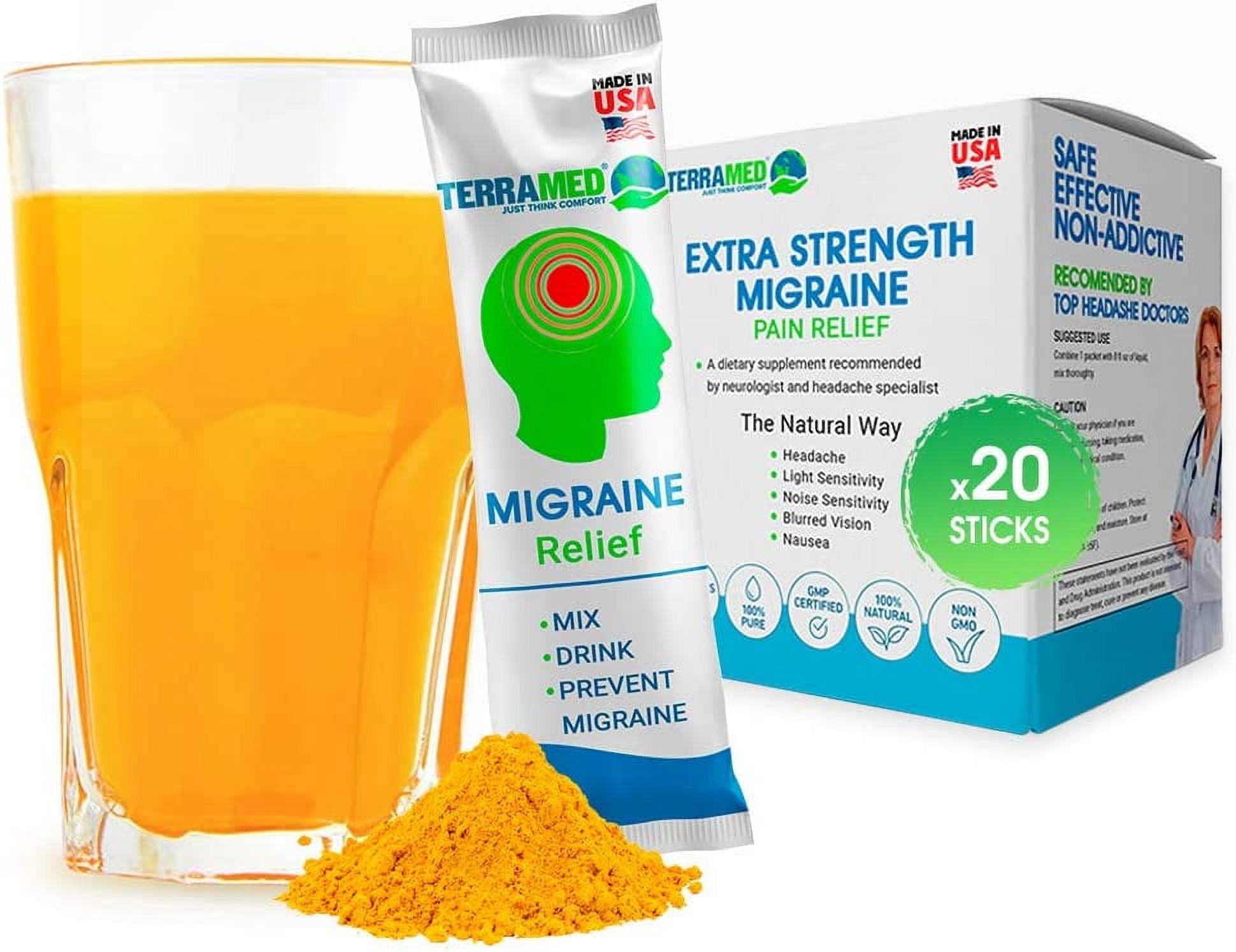 Terramed Natural Migraine Relief Supplement - Homeopathic Headache Medicine, Prevents Pain ...