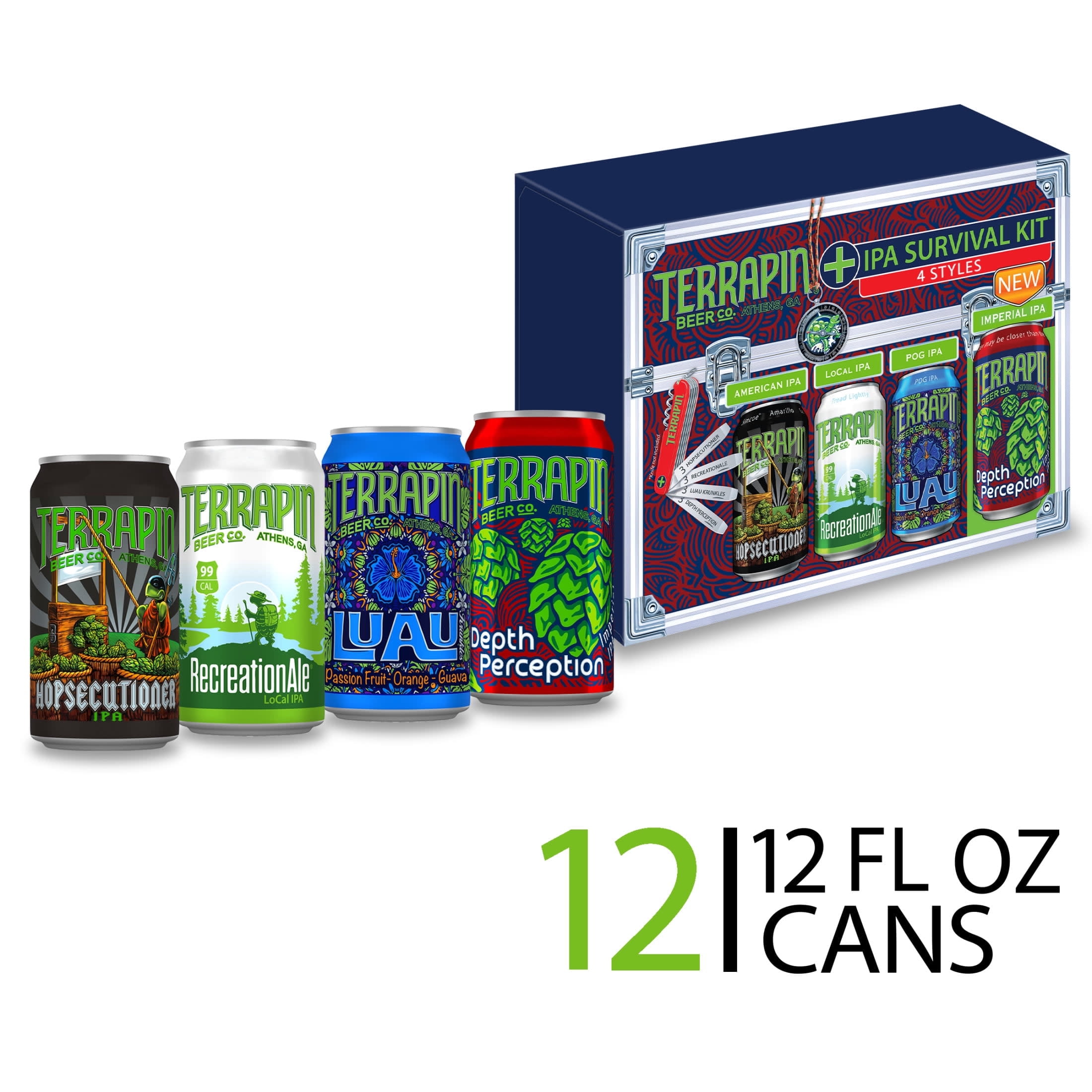 Terrapin Beer Company, IPA Survival Kit, IPAs, Craft Beer, 12 Pack, 12 ...