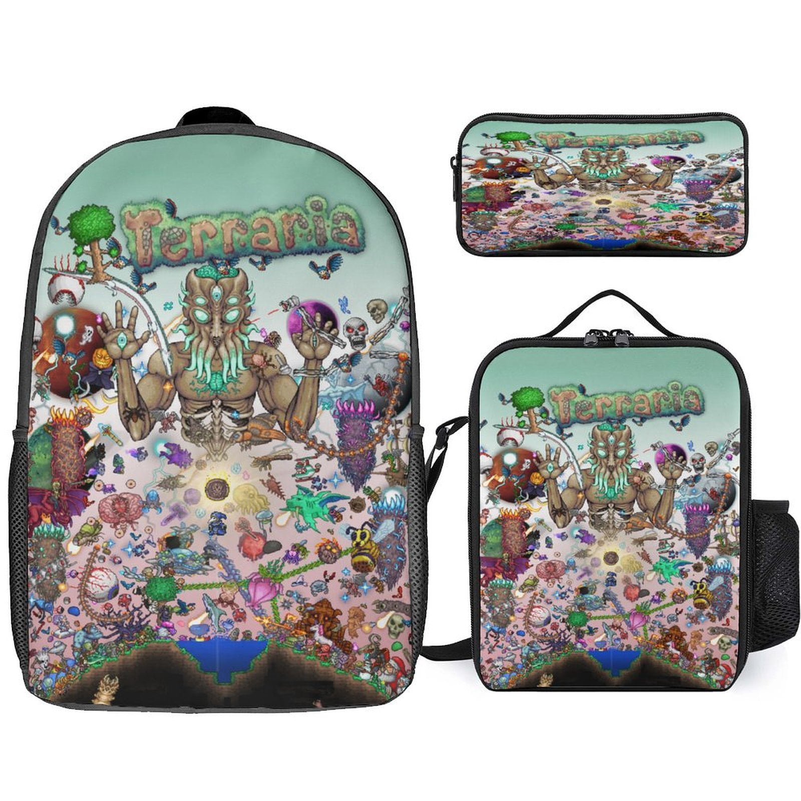 Terrari Backpack 3PCS Backpack Set Lunch Box And Pencil Case ...