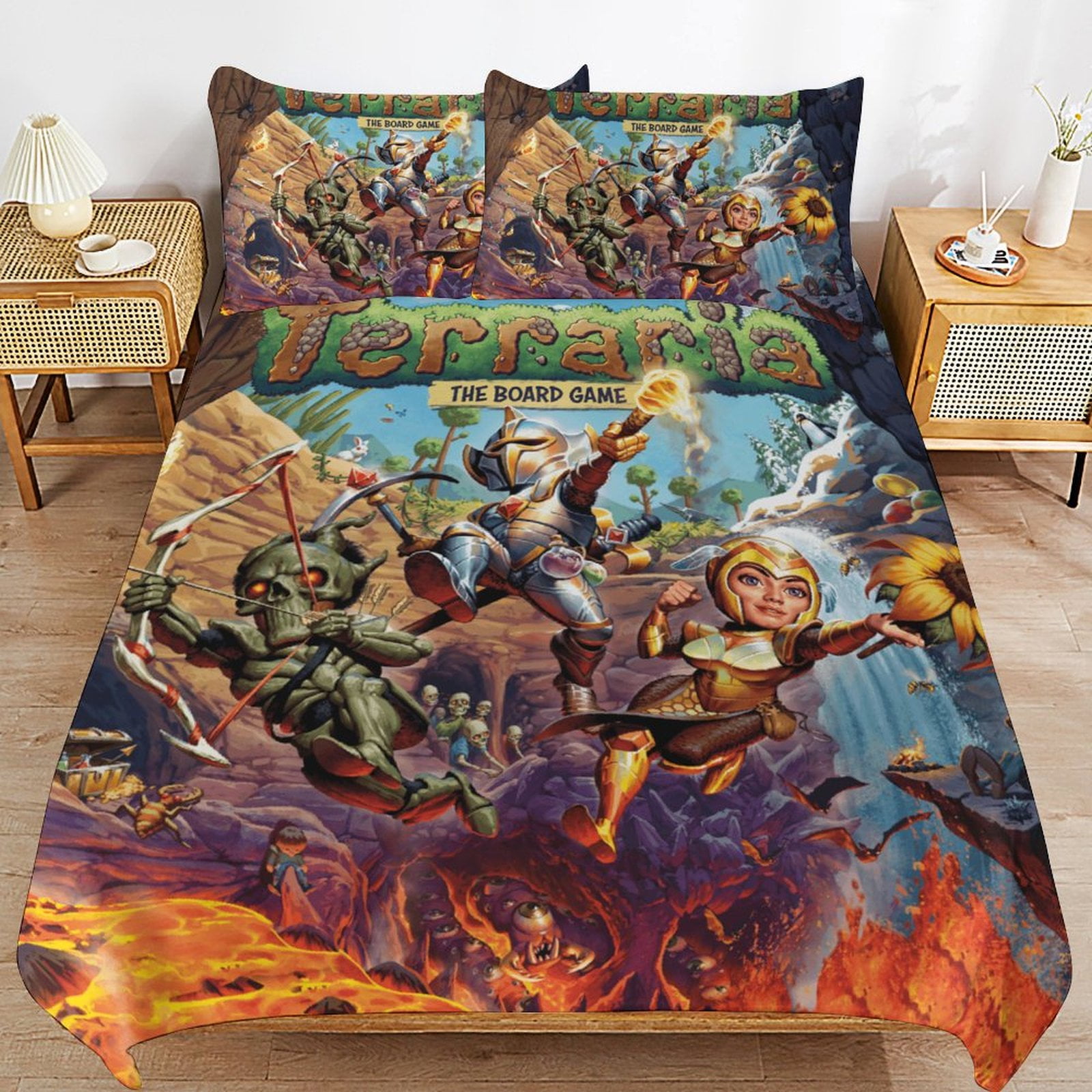 Terraria Duvet Cover Set Cartoon Print Bedding Set 3pcs for Kids Boys ...