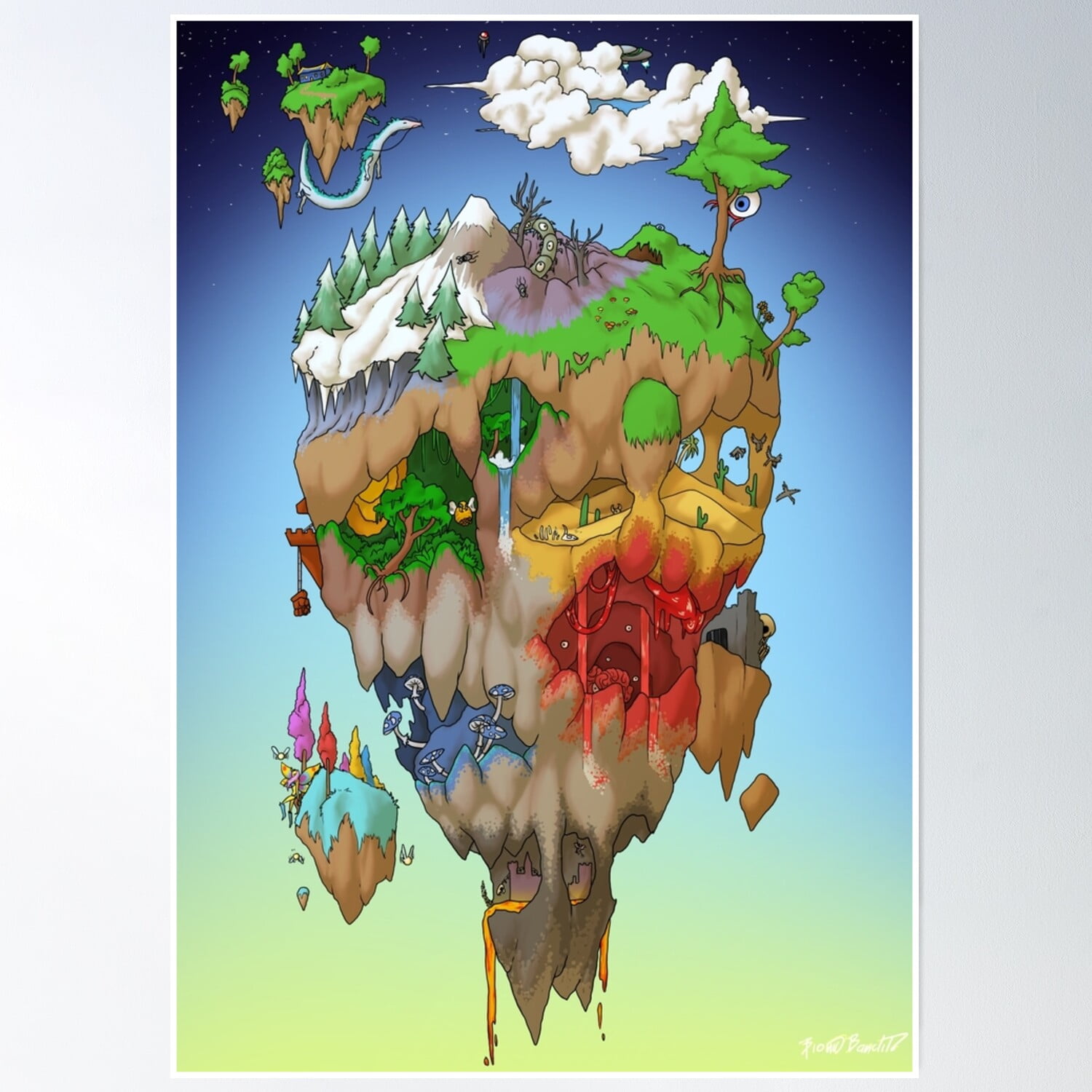Terraria Floating Island Poster Wall Art, Modern Wall Decor, 8x12 ...
