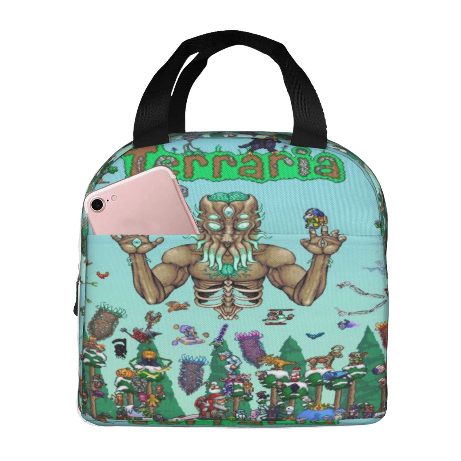 Terraria Lunch Bag Kawaii Anime Reusable Cooler Bag Lunch Box ...