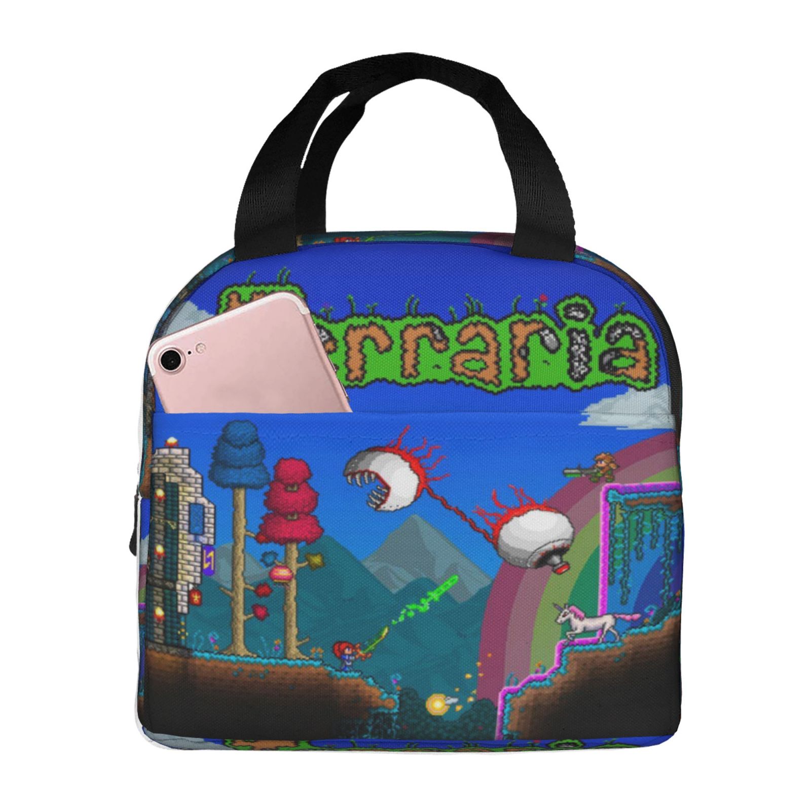 Terraria Lunch Bag Kawaii Anime Reusable Cooler Bag Lunch Box ...