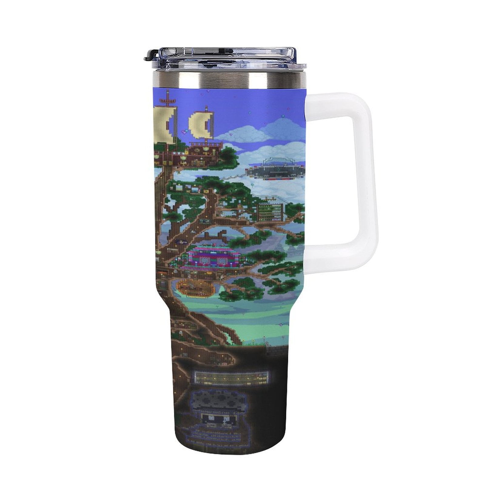 Terraria Stainless Steel Tumbler with Handle and Straw Fits in Standard ...