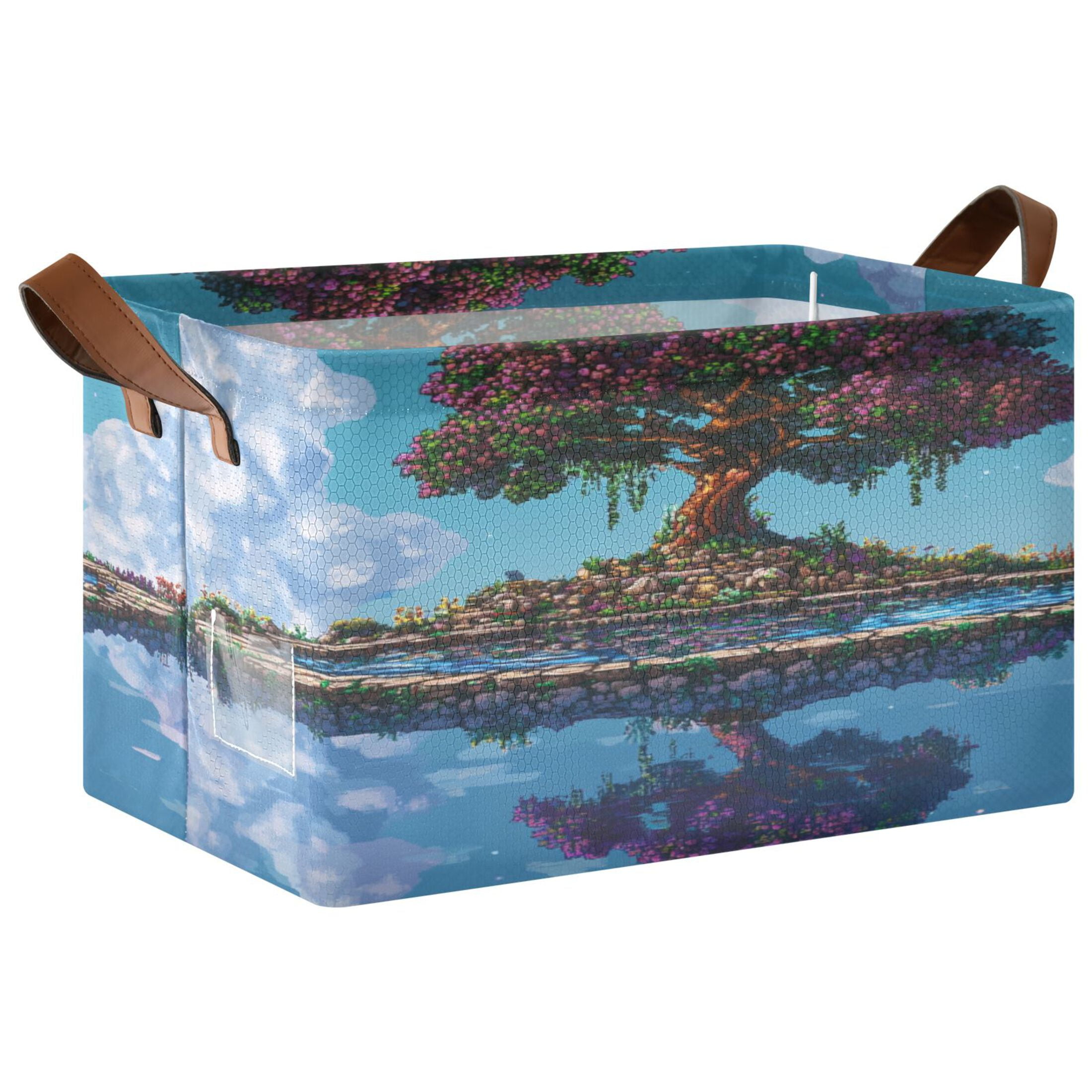 Terraria Style Tree Storage Basket Soccer Plaid Fabric Hoard Box ...
