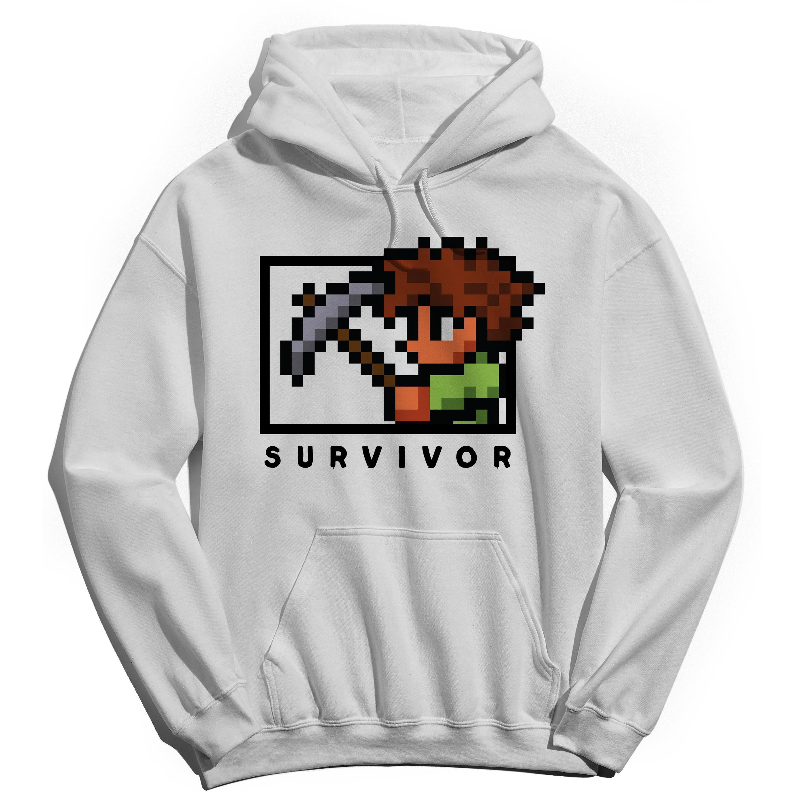 Terraria Survivor Graphic White Men's Cotton Pullover Hoodie - Walmart.com