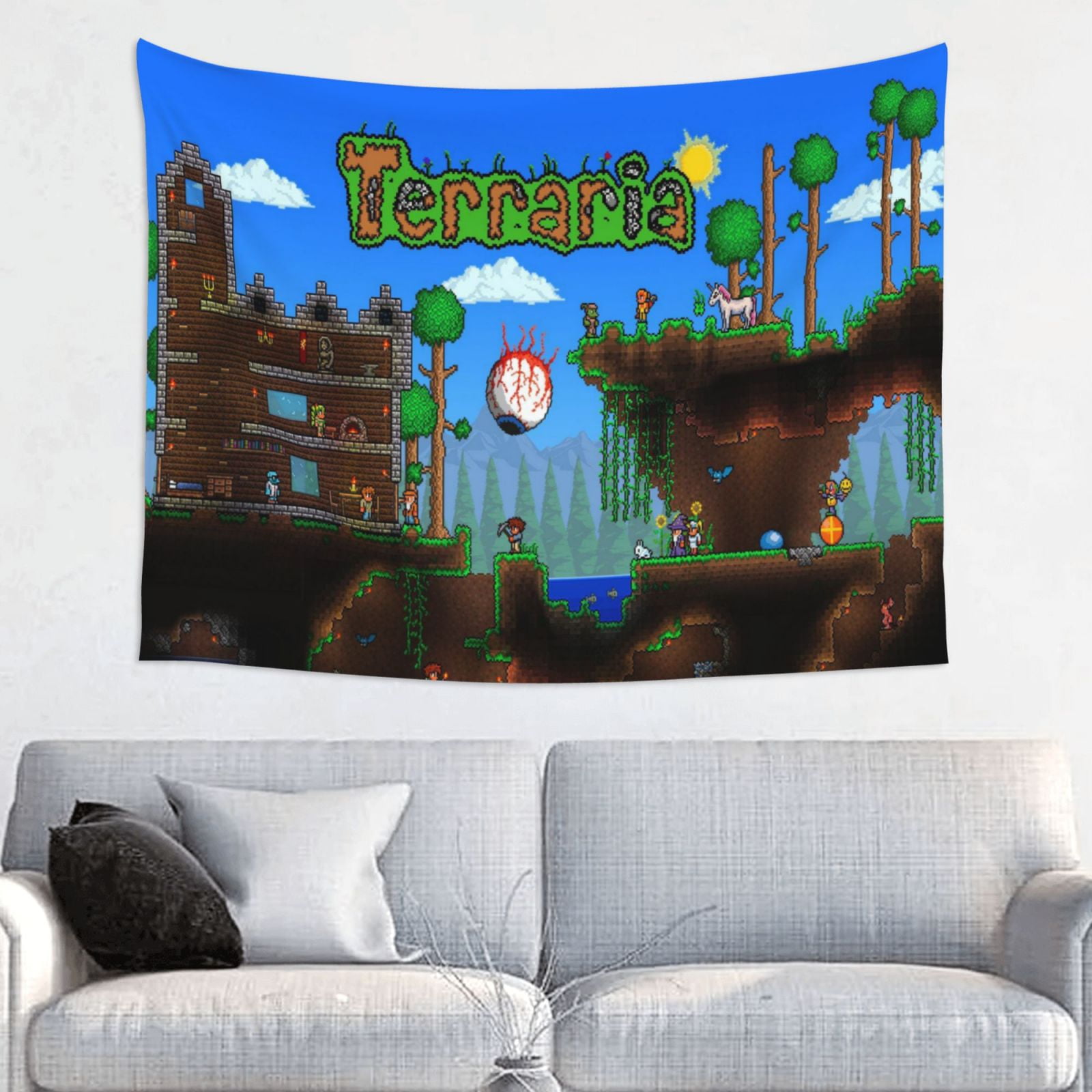 Terrari Wall Art Cartoon Tapestry Hanging In Bedroom Living Room Cafe ...
