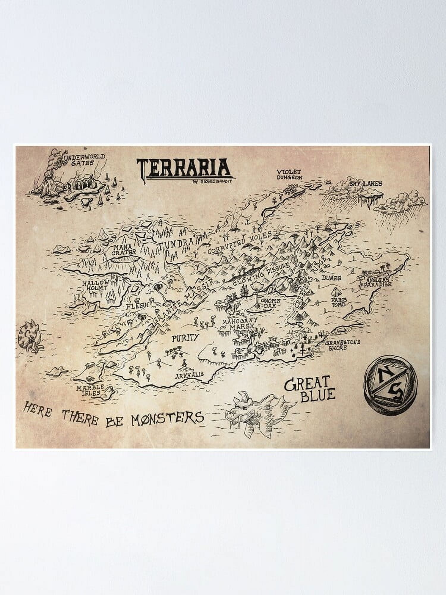 Terraria World Map by BionicBandit Poster - Walmart.com