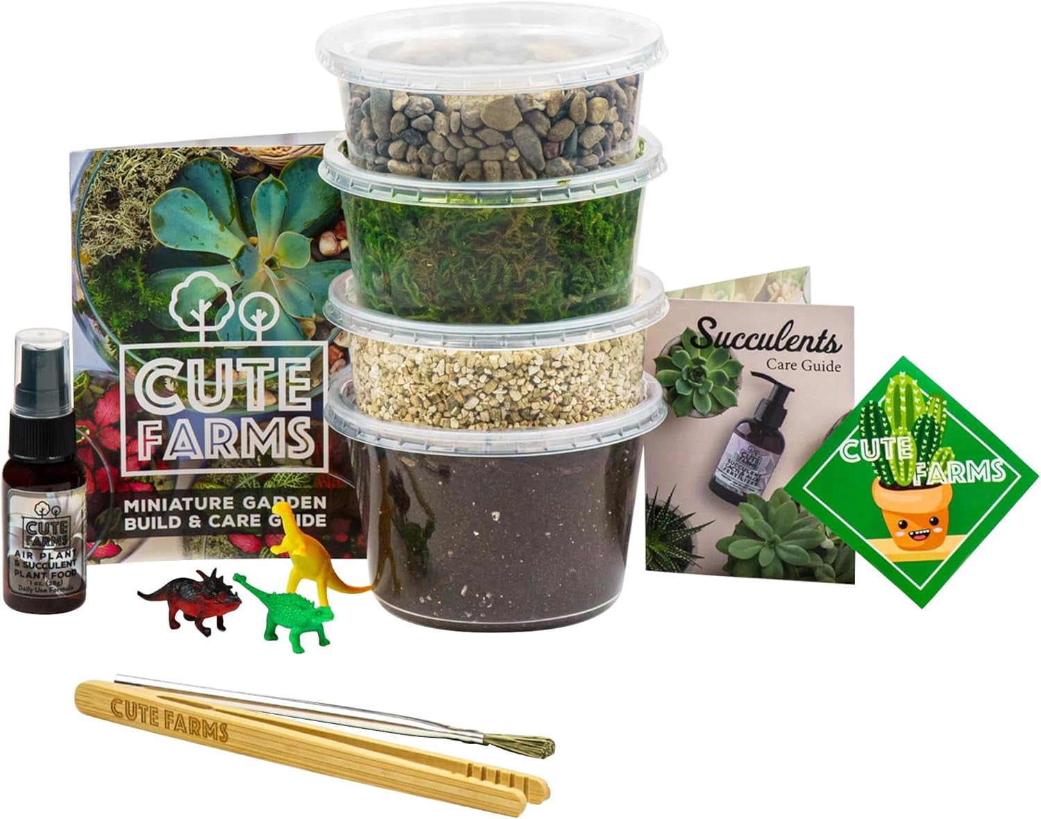 Terrarium Starter Kit | Moss, Vermiculite, Soil, Pebbles, Plant Food, Finishing Tools, Build and ...