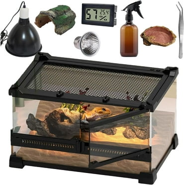 PawHut Wooden Tortoise Enclosure Habitat for Chameleon, Lizard, Snake ...