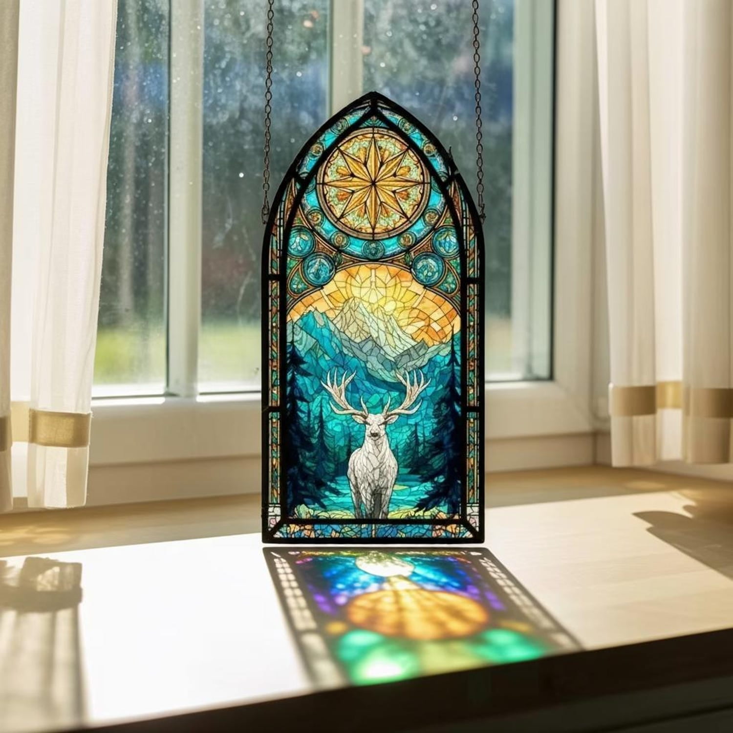 Terrasen Stag Acrylic Suncatcher, Throne of Glass Window Decor, Stained ...