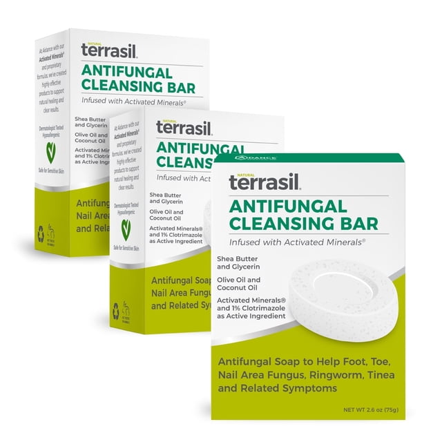 Terrasil Antifungal Soap Bar, Medicated Body Cleansing Bar with ...