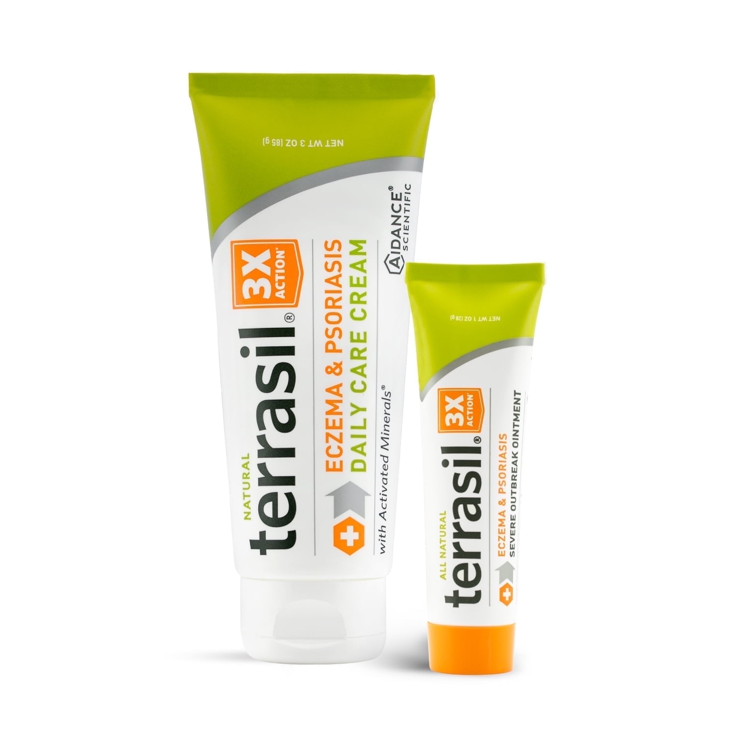 Terrasil® Eczema & Psoriasis 2-Tube Kit: Daily Cream (85gm) & Outbreak ...