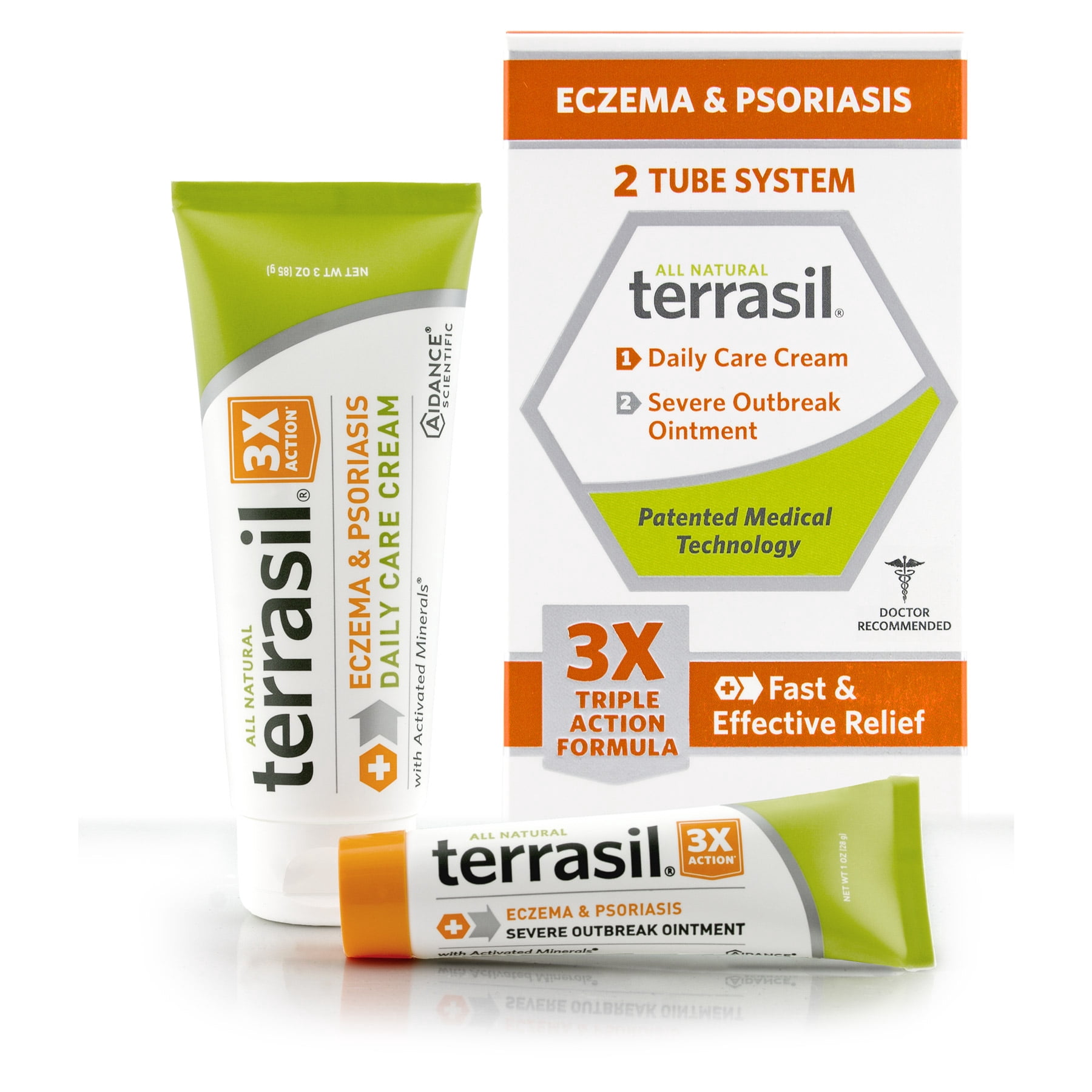 Terrasil® Eczema & Psoriasis 2-Tube Outbreak Ointment and Daily Use ...