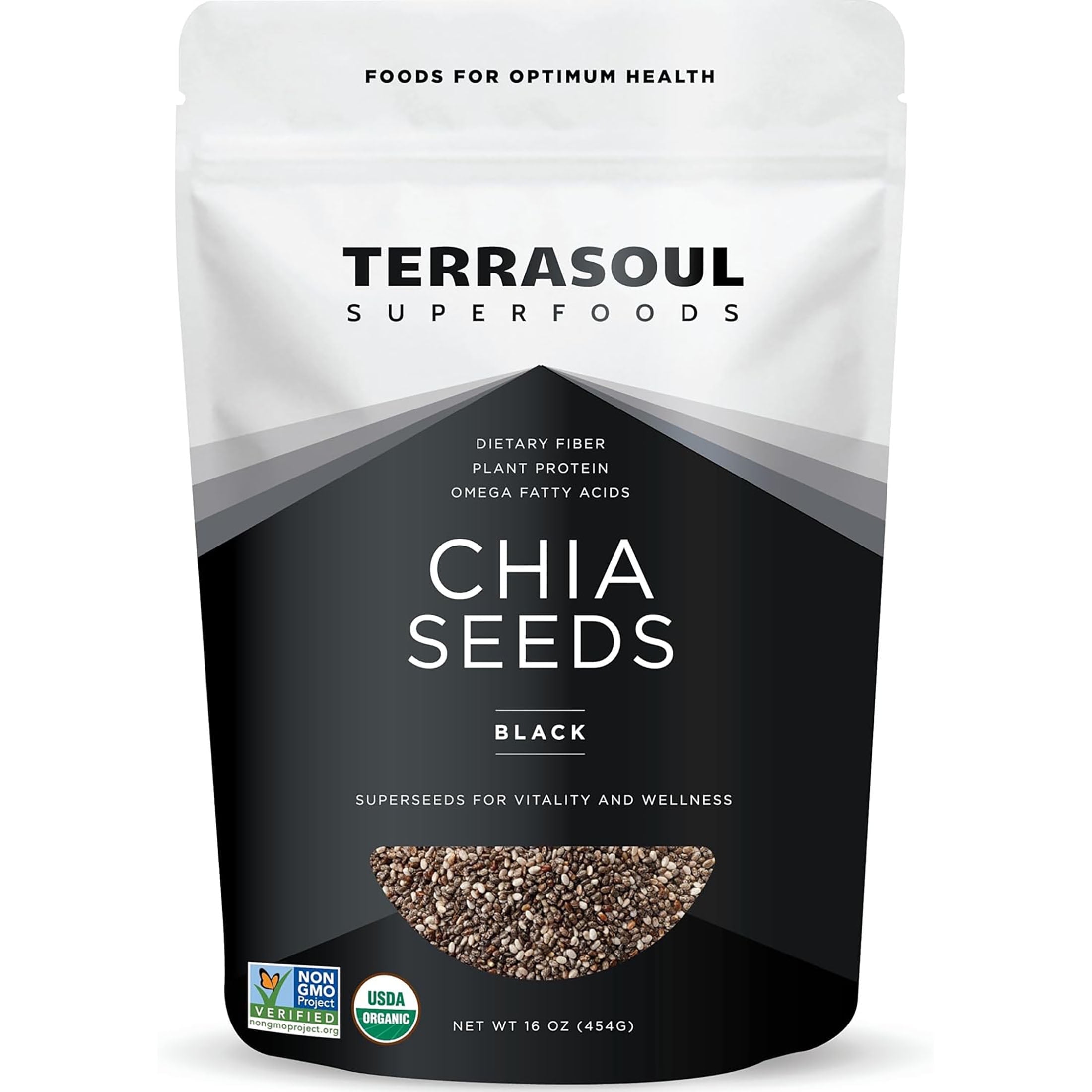 Terrasoul Superfoods Organic Black Chia Seeds, 1 Lb - Chia Seeds ...
