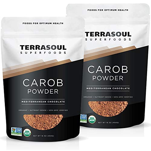 Terrasoul Organic Carob Powder, 2 Lbs Pack of 2 - Gluten-Free, Vegan ...
