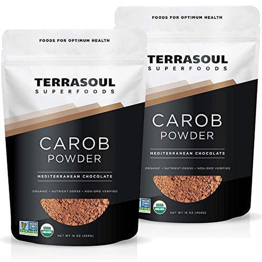 Terrasoul Organic Carob Powder, 2 Lbs Pack of 2 - Gluten-Free, Vegan ...