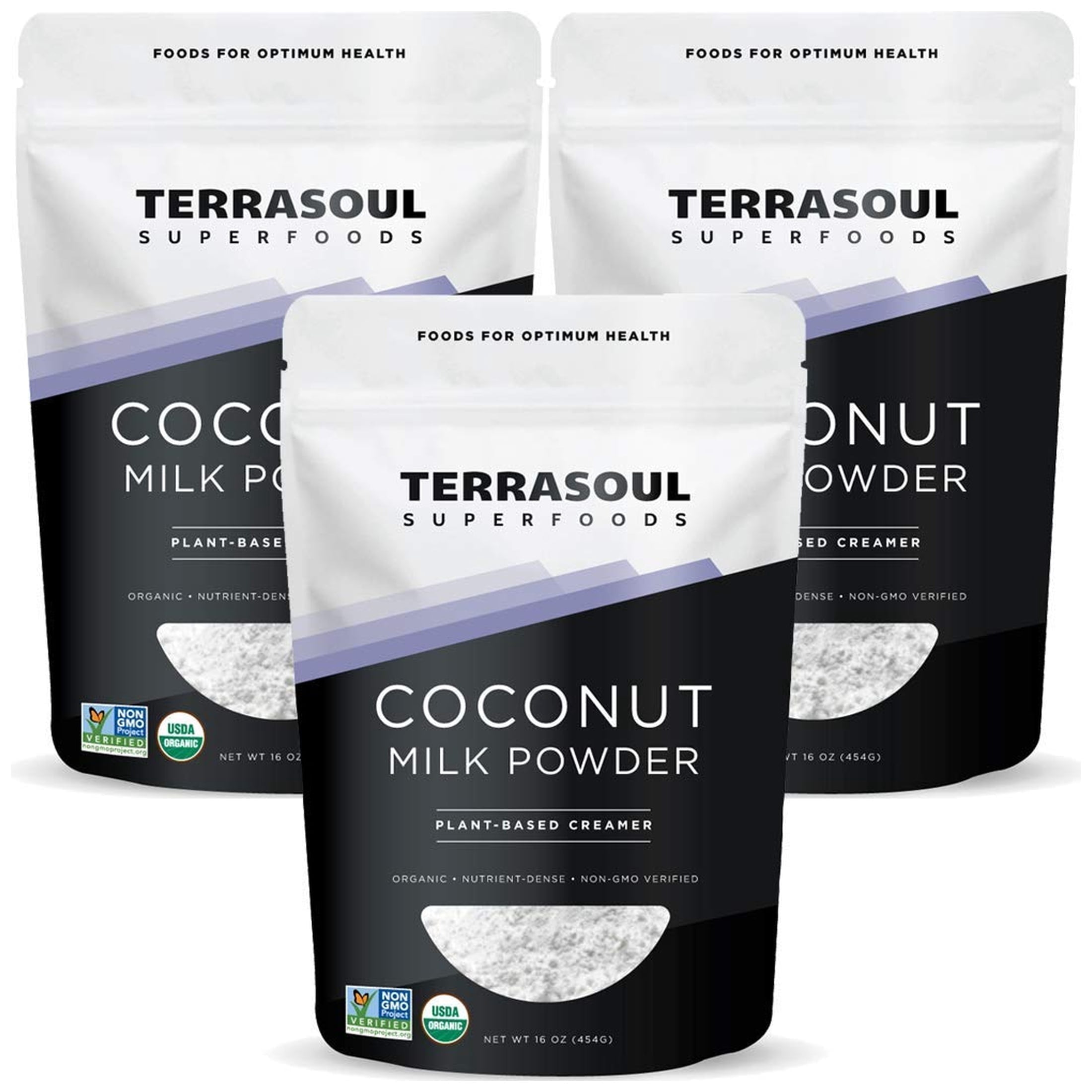 Terrasoul Superfoods Organic Coconut Milk Powder, 3 Lbs (1 Lb 3-Pack ...