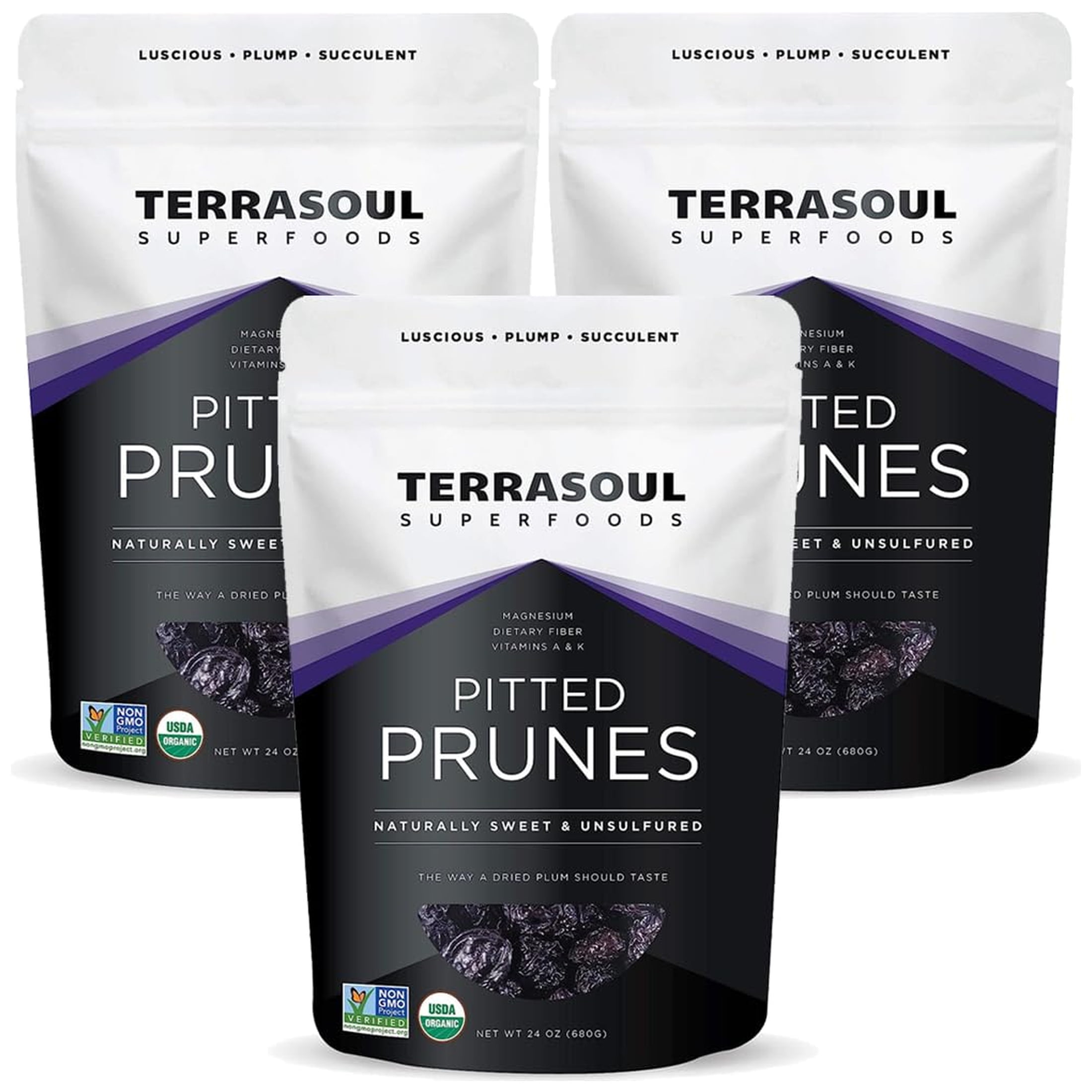 Terrasoul Superfoods Organic Dried Plums Pitted Prunes, 4.5 Lbs (1.5 ...