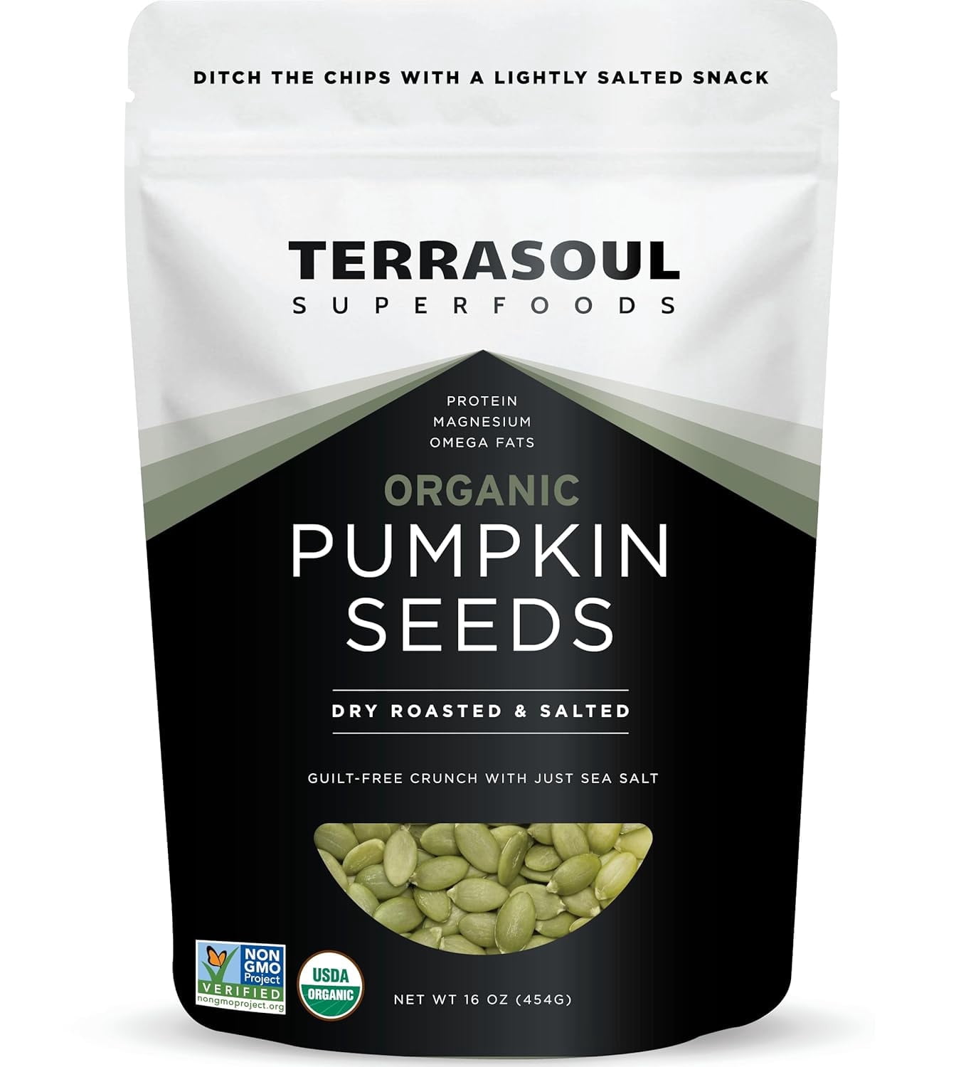 Terrasoul Superfoods Organic Dry-Roasted Salted Pumpkin Seeds (Pepitas ...