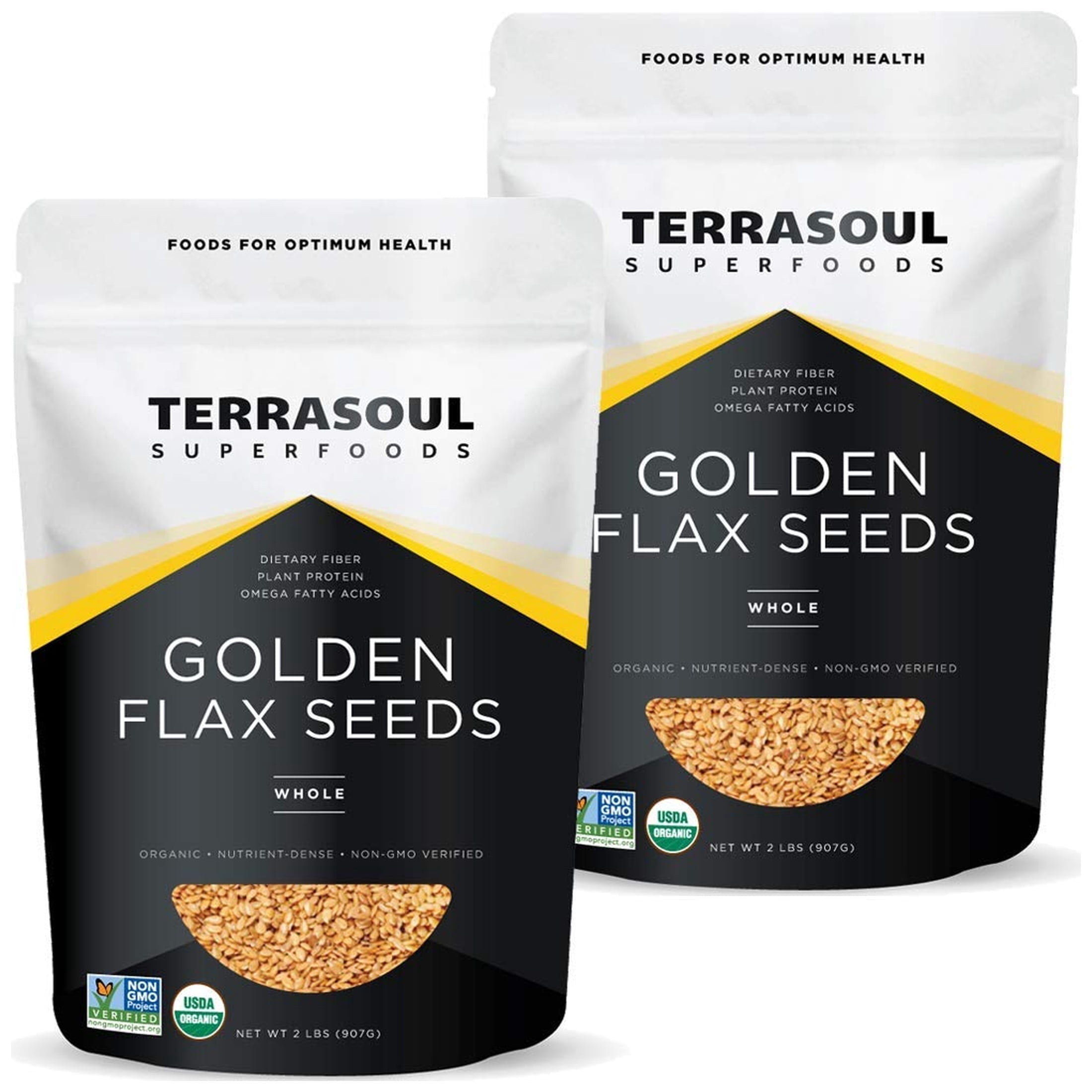 Terrasoul Superfoods, Organic Golden Flax Seeds, 4 Lbs, 2 Lb 2-Pack ...