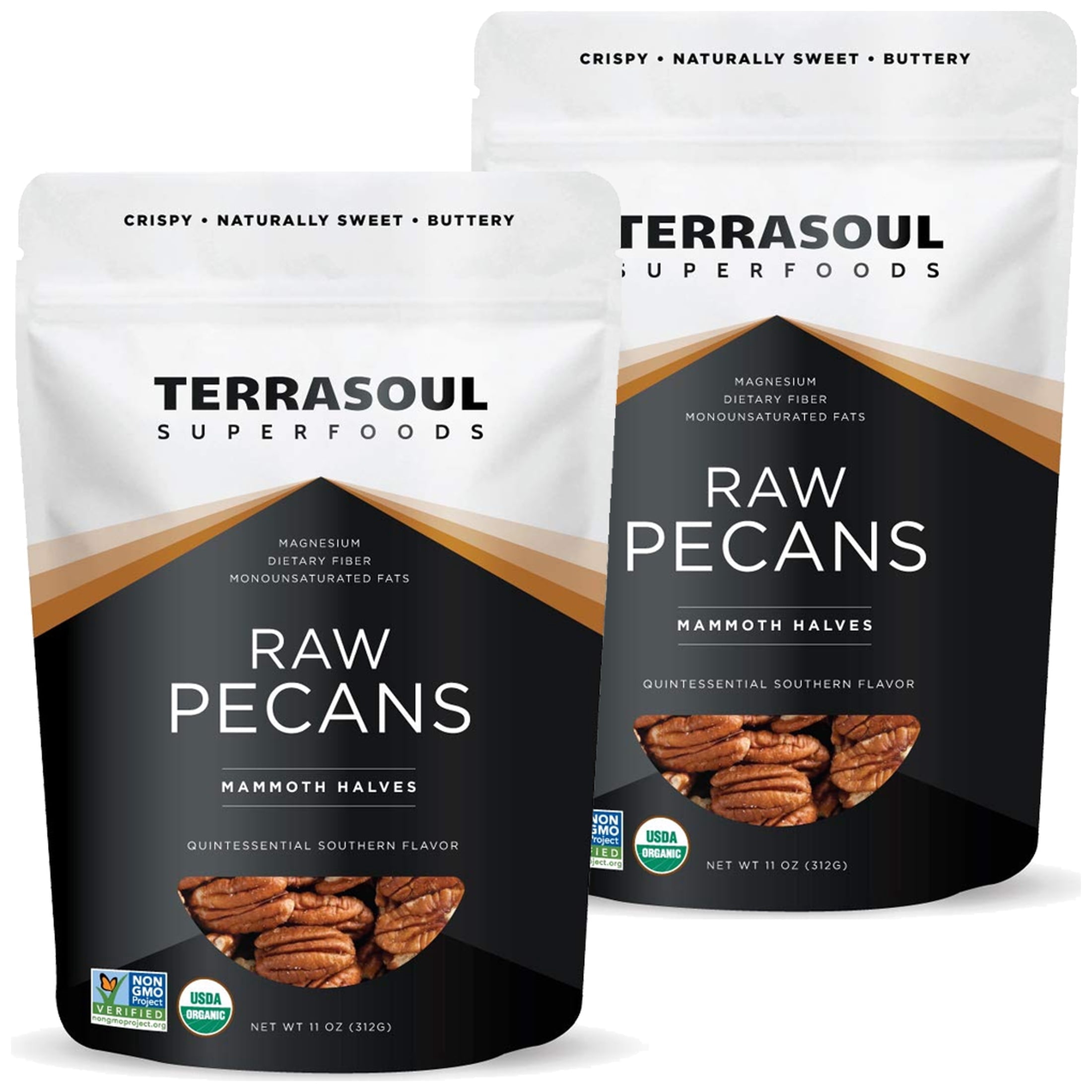 Terrasoul Superfoods, Organic Pecans, 22 Oz (11 Oz 2-Pack), Raw ...