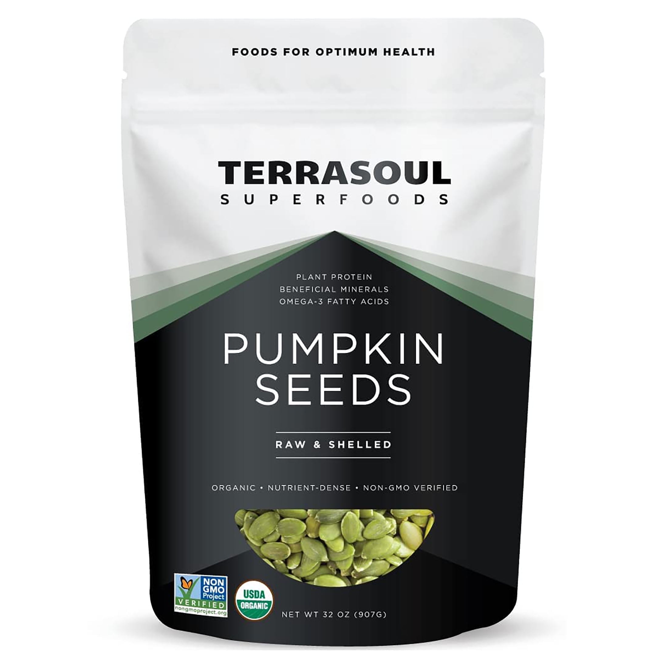 Terrasoul Organic Pepitas, Unsalted Pumpkin Seeds, 2 Lbs - Raw, Shelled ...