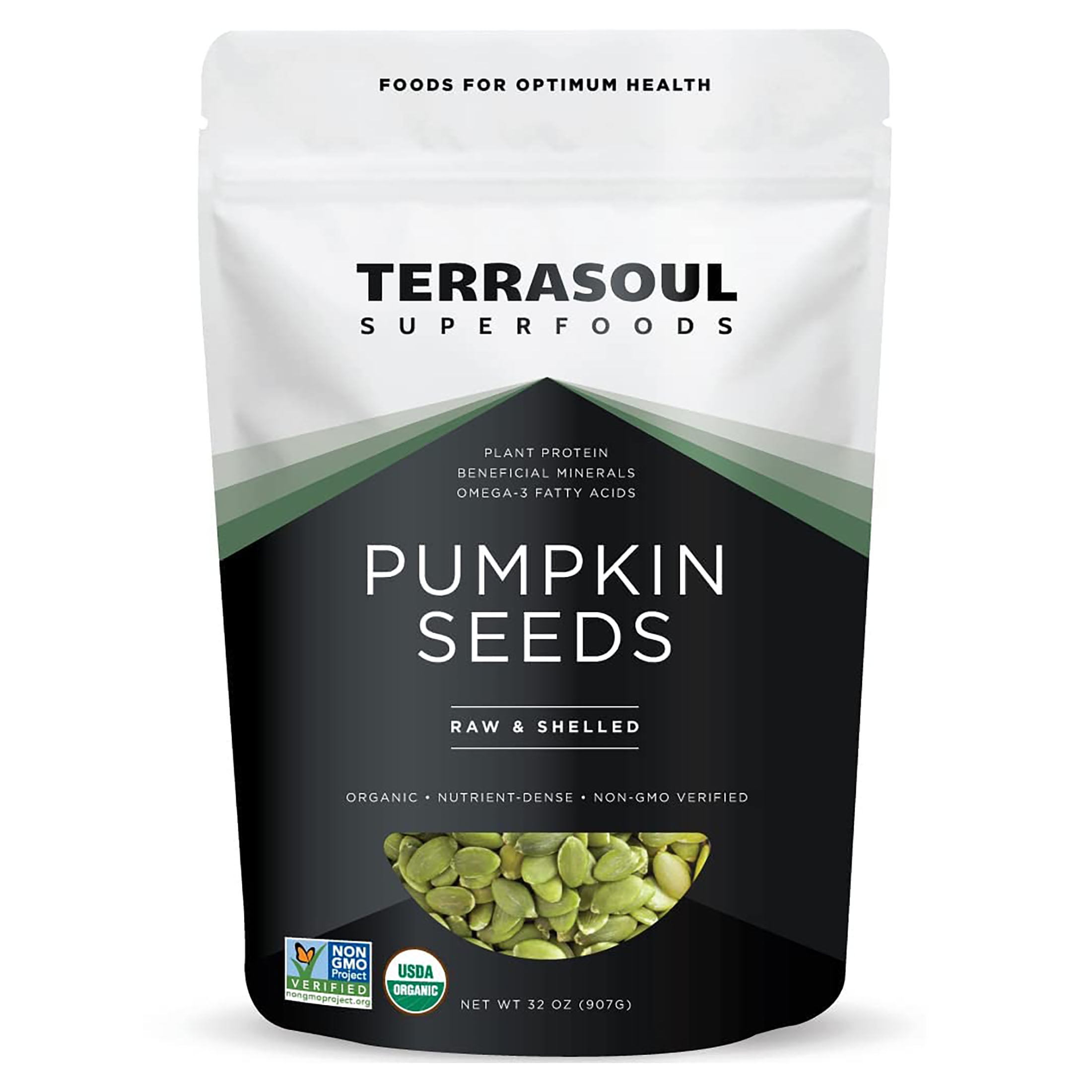 Terrasoul Organic Pepitas, Unsalted Pumpkin Seeds, 2 Lbs - Raw, Shelled ...