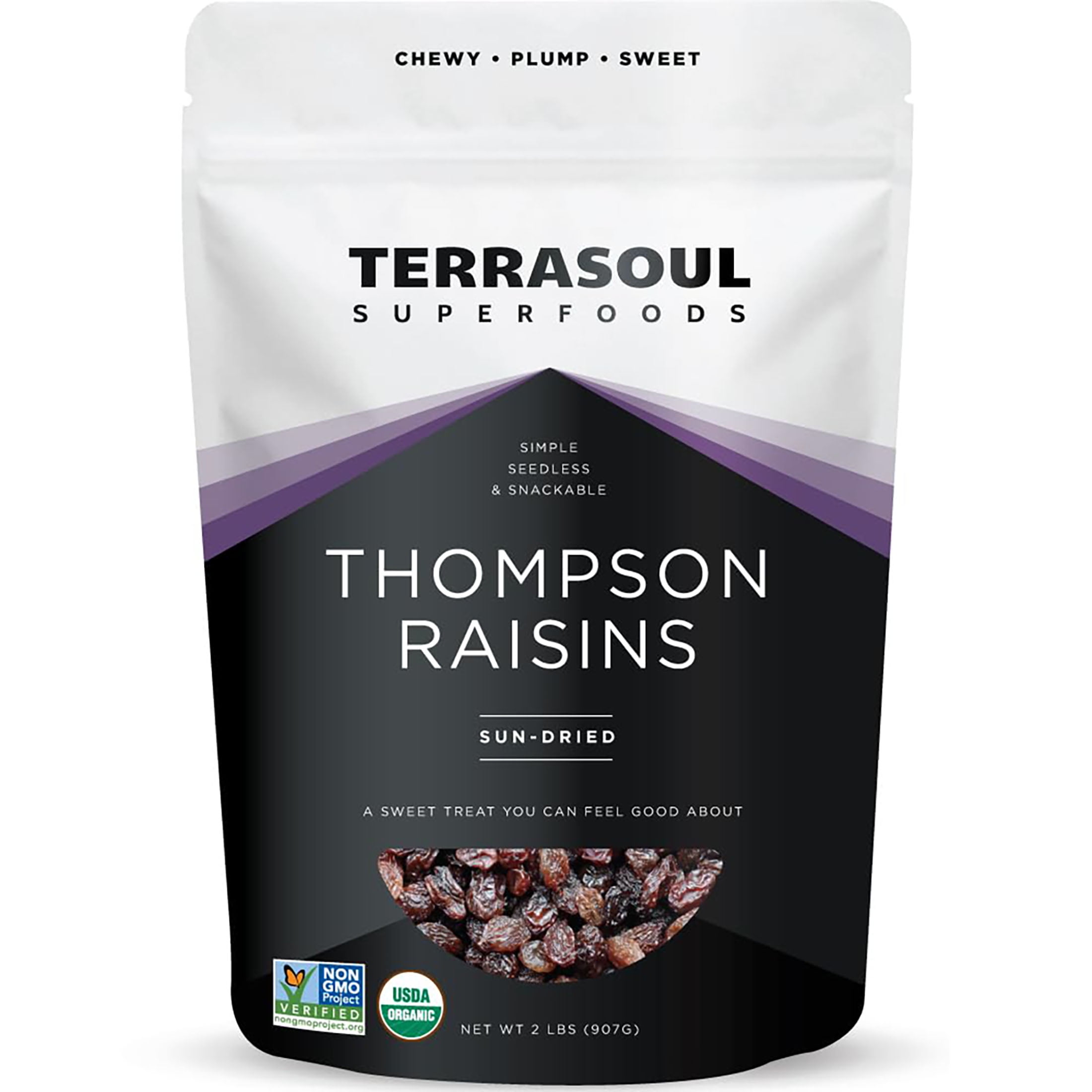 Terrasoul Superfoods Organic Raisins, 2 Lbs - Seedless | No-Sugar Added ...