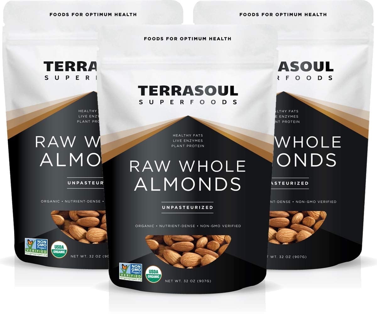 Terrasoul Superfoods Organic Raw Unpasteurized Almonds, Sproutable, 6 ...