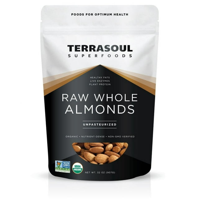 Terrasoul Superfoods Raw Unpasteurized Organic Almonds (Sproutable), 2 ...