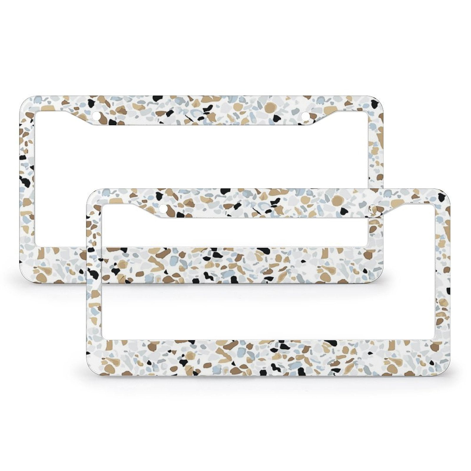 Terrazzo Floor Marble 2 Pack License Plate Frame - Car Plate Holder ...