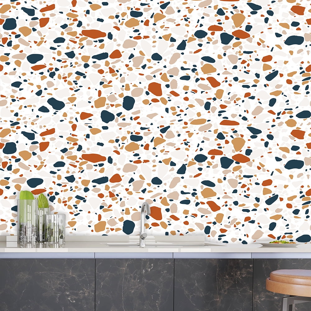 Terrazzo Stone Texture Imitation Tile Wall Sticker Self-adhesive ...