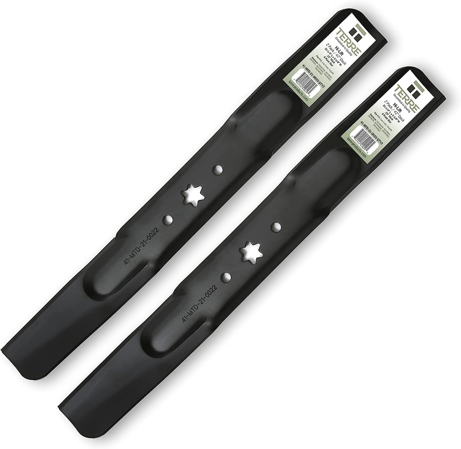 Terre High Lift Lawn Mower Blades, 42 Inch, for Cub Cadet, Troy Bilt ...