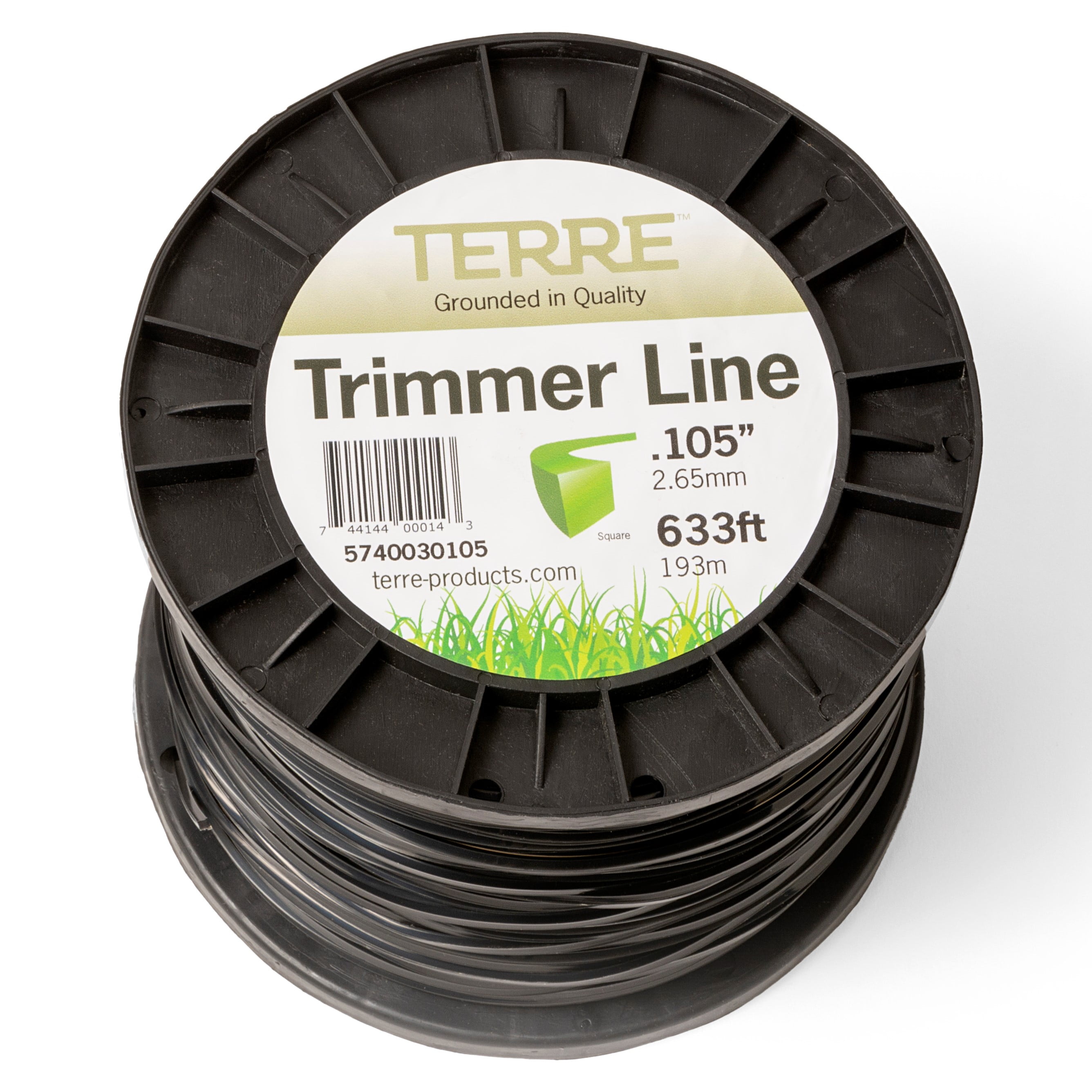 Terre Products Commercial Grade 105 Trimmer Line Square, 3 pound Black ...