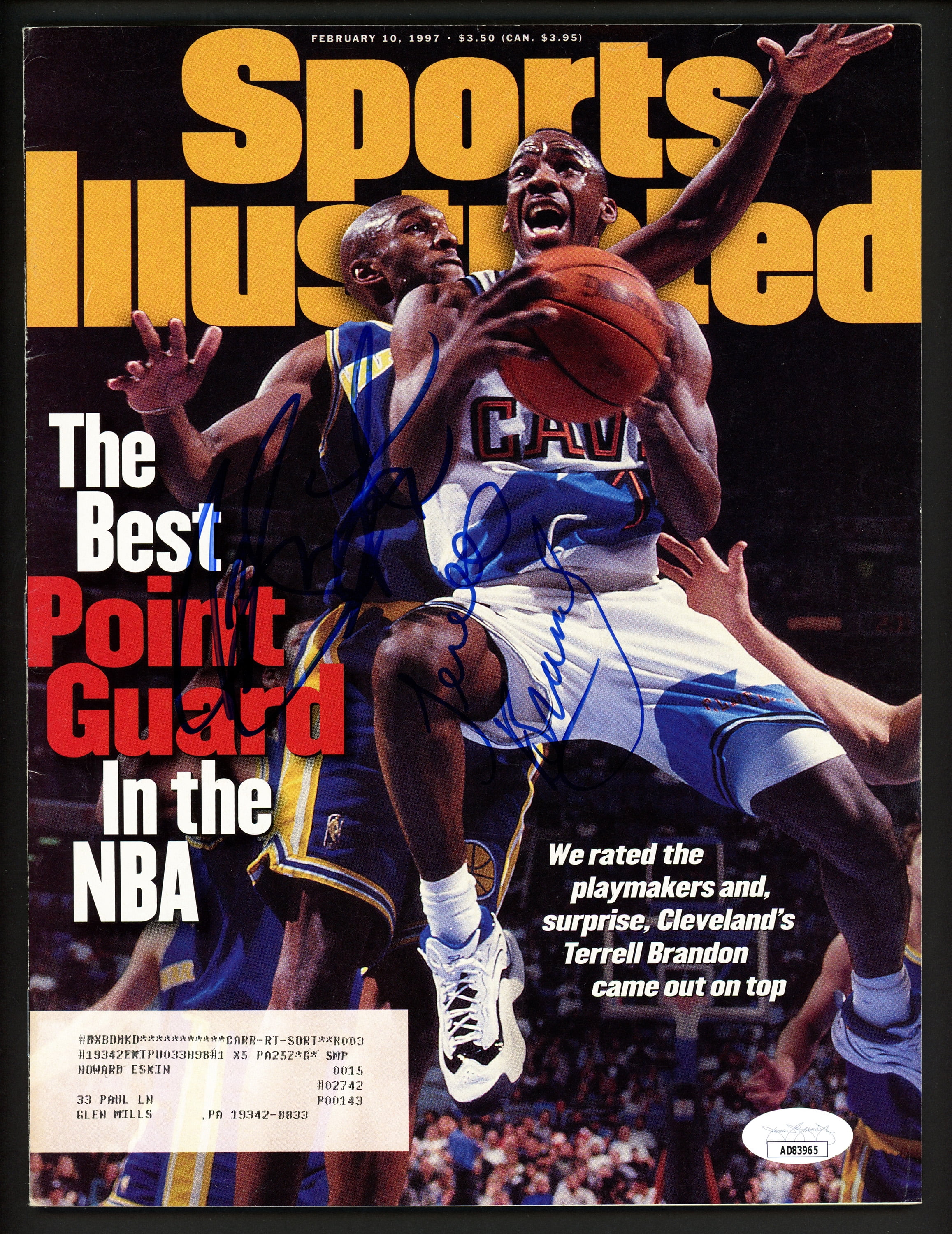 Terrell Brandon & Joe Smith Autographed Sports Illustrated Sports ...