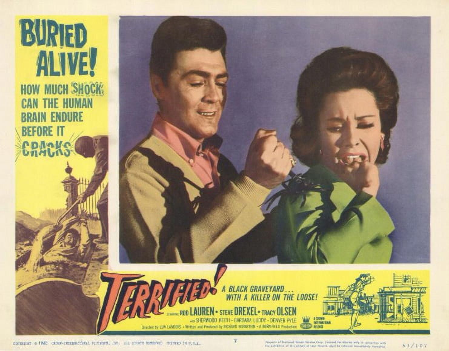 Terrified - movie POSTER (Style B) (11" x 14") (1963) - Walmart.com