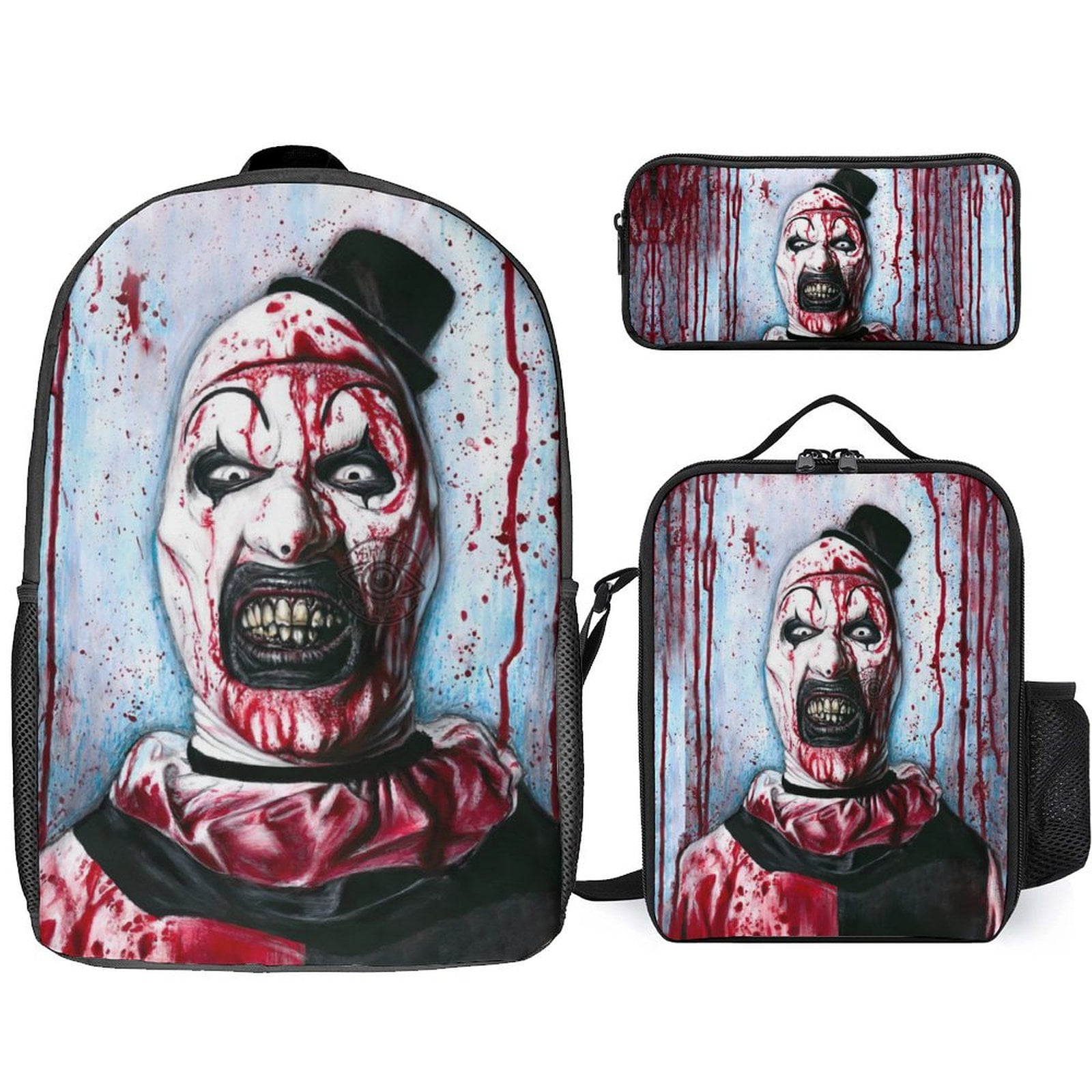 Terrifier 2 Backpack 3 Piece Set Laptop Work Backpack Lunch Bag Pencil ...