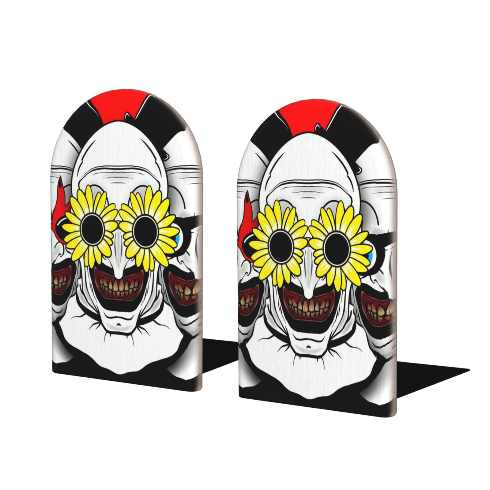 Terrifier 2 Clown Bookends Wood Book Divider Shelves Non-Skid Book ...